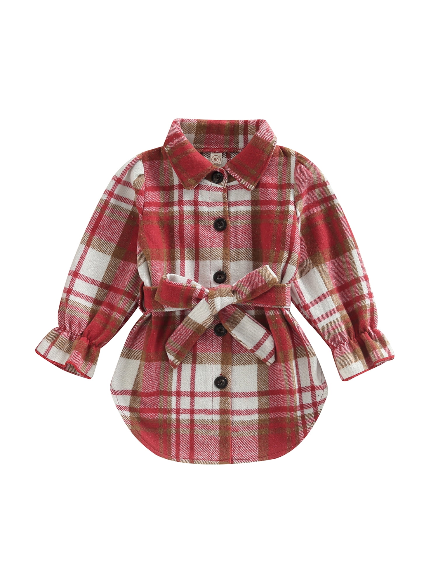 Shuttle tree Kids Little Girls Long Sleeve Button Down Plaid Flannel ...