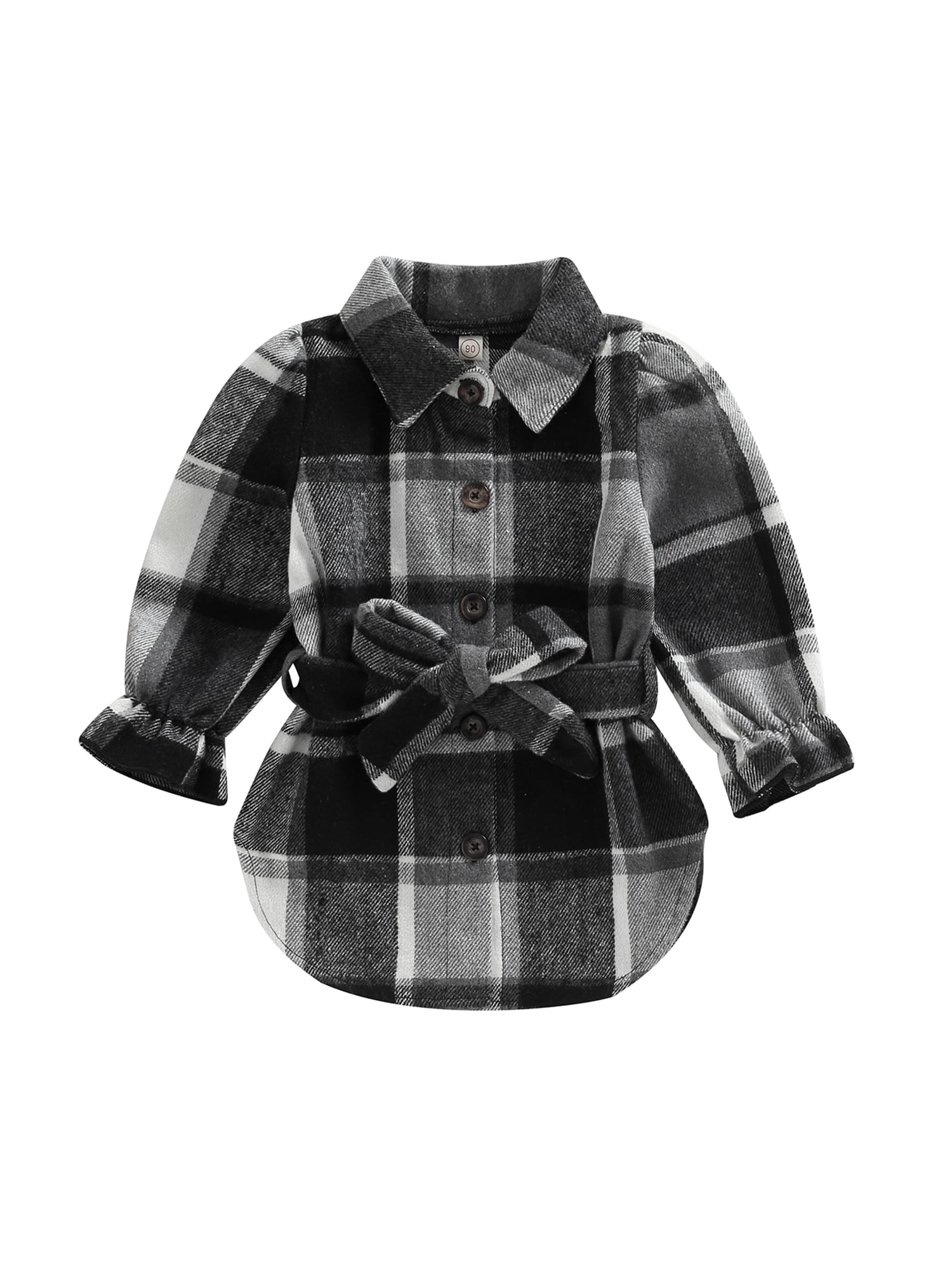 Shuttle tree Kids Little Girls Long Sleeve Button Down Plaid Flannel ...