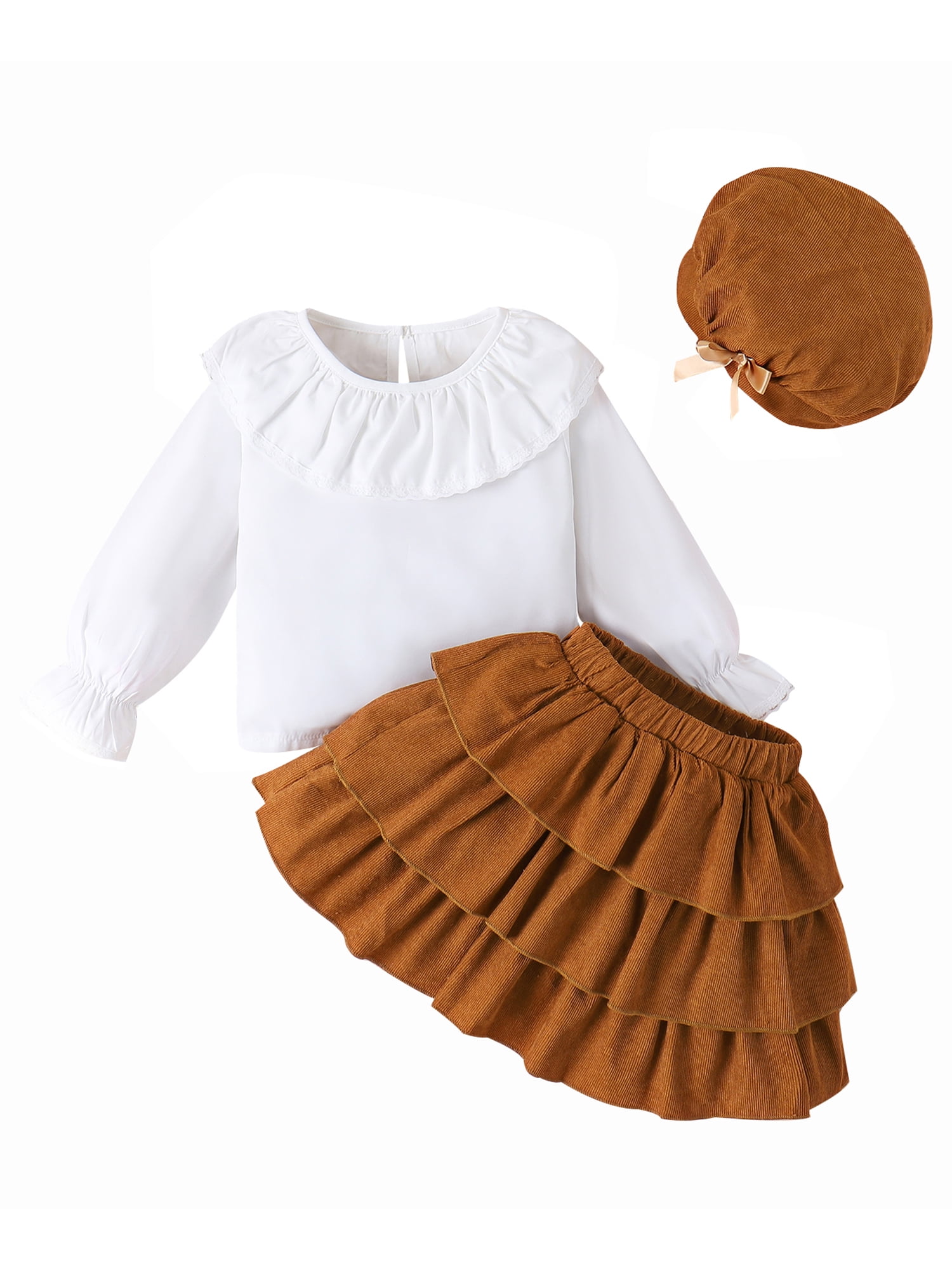 Shuttle tree Kids Toddler Girl's Long Sleeve Shirts Top and Pleated ...