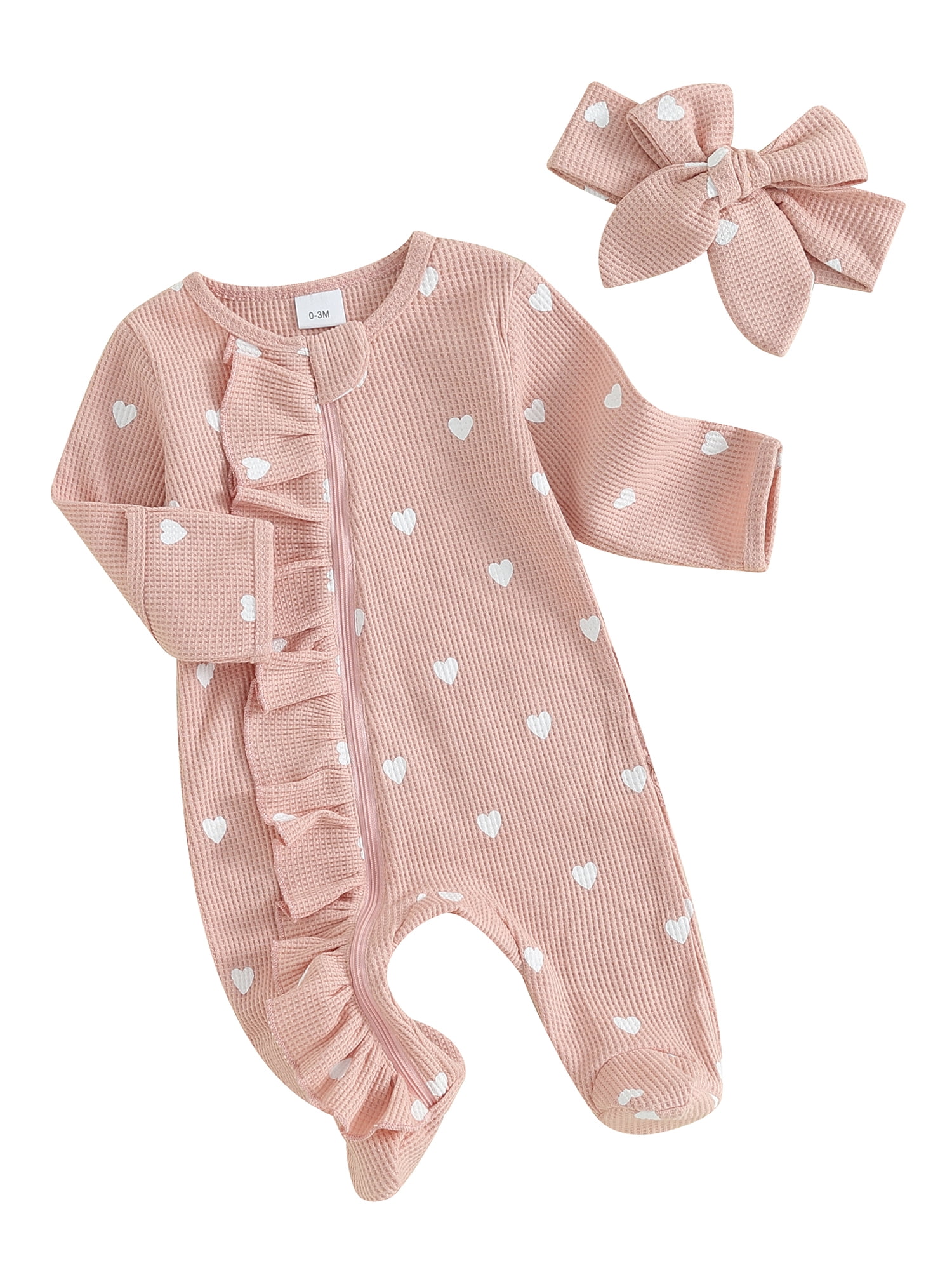 Shuttle tree My First Baby Girl Valentines Day Outfit Ruffle Romper Newborn Coming Home Outfit ...