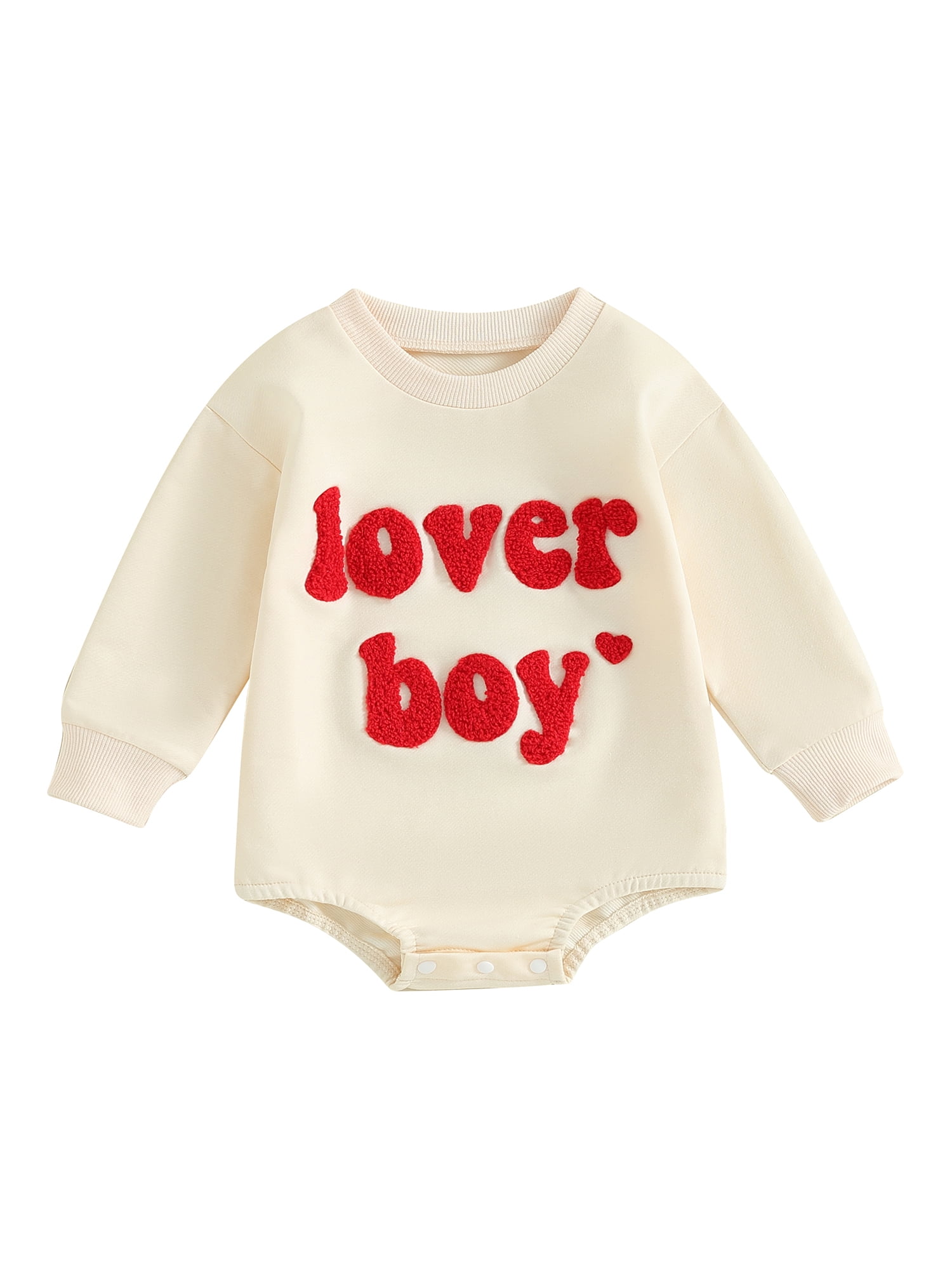 Shuttle tree Newborn Baby Boy Girl Valentines Day Outfit Sweatshirt Bubble Romper Oversized Long ...