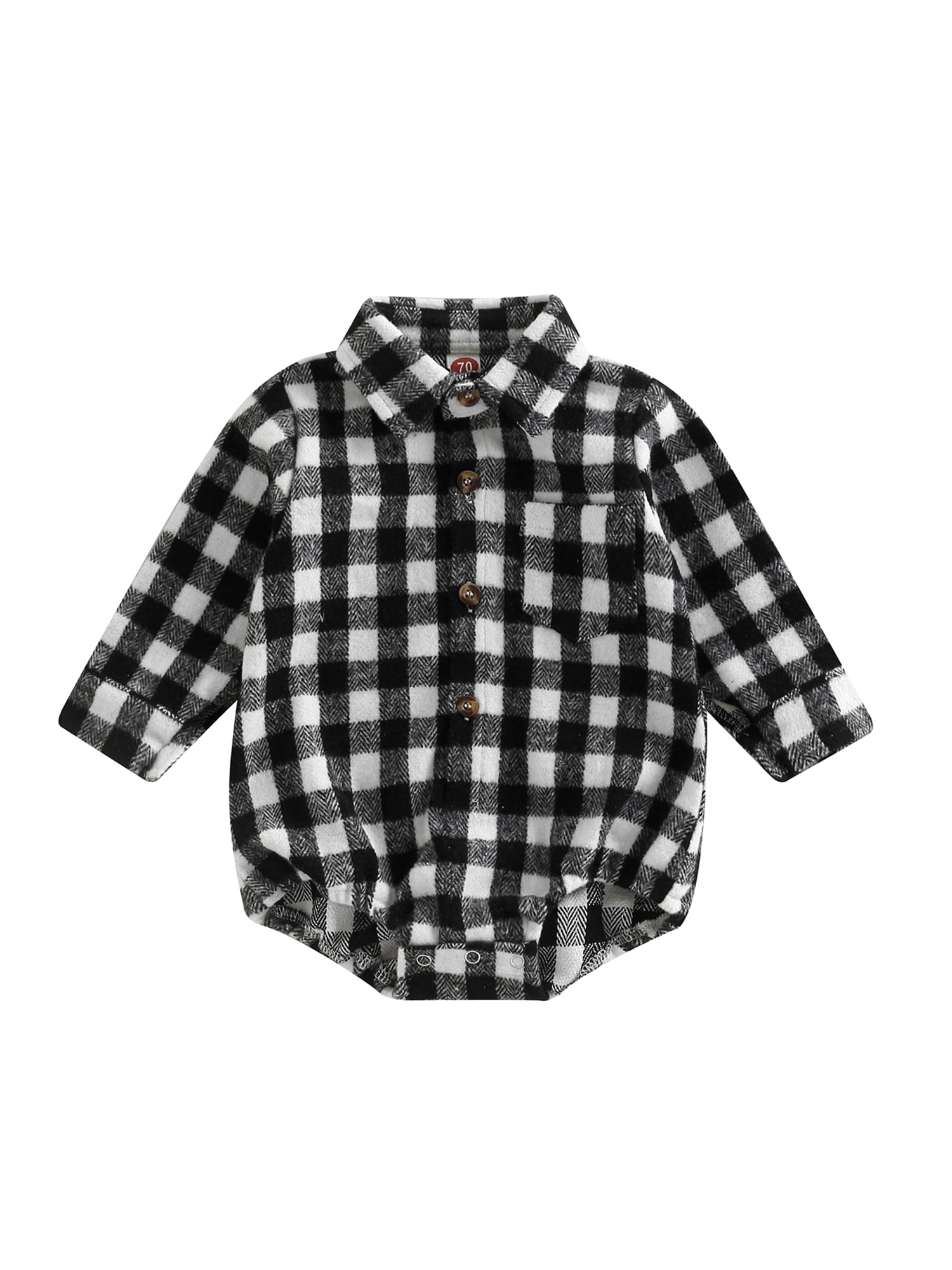 Shuttle tree Newborn Baby Girl Boy Plaid Flannel Romper Tops Infant ...