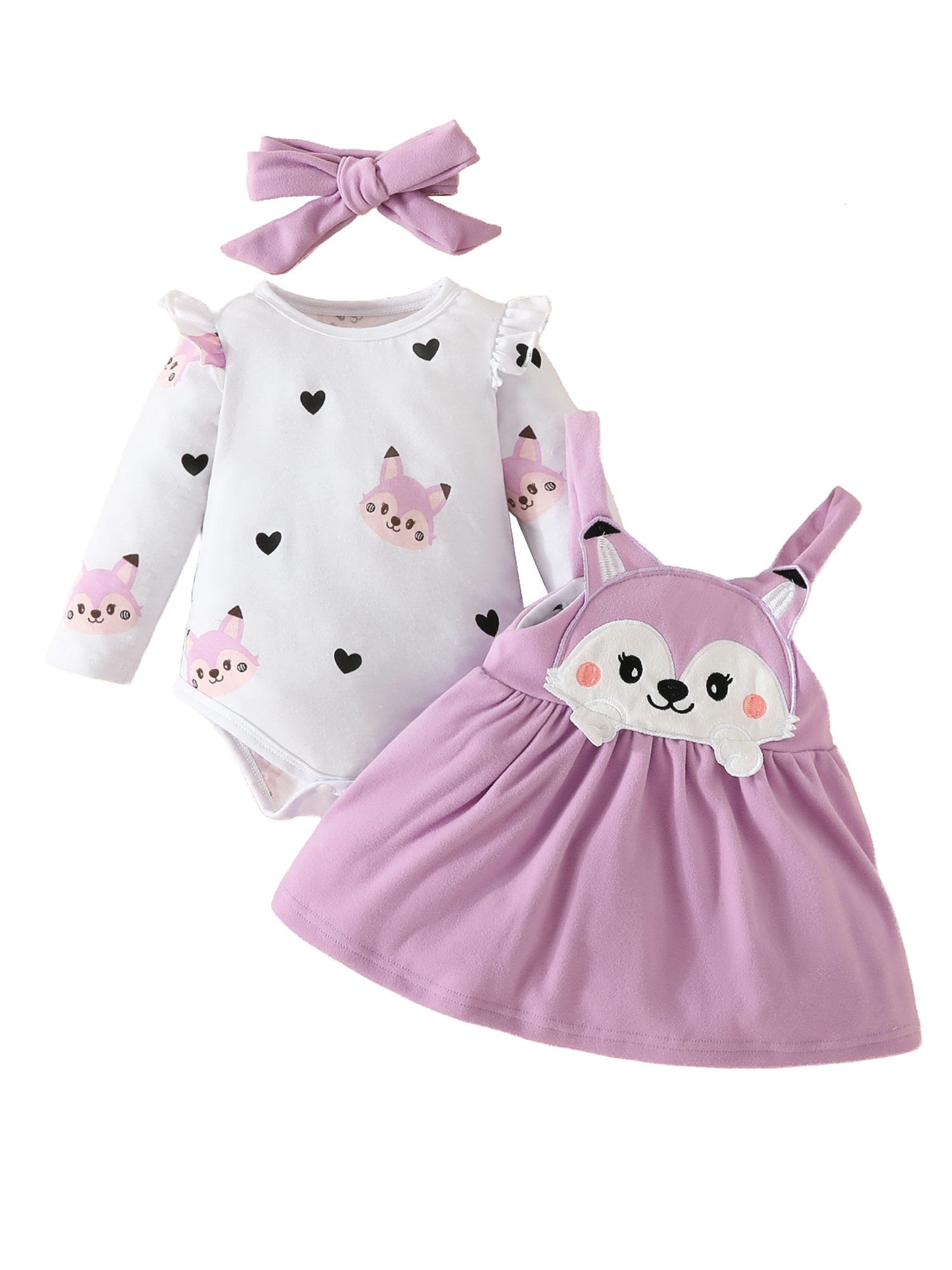 Shuttle tree Newborn Baby Girl Clothes Long Sleeve Ruffle Romper Top Infant Skirt Set Little ...