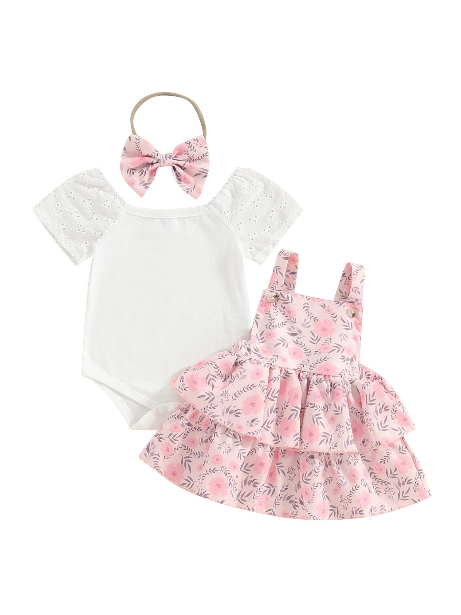 Shuttle tree Newborn Baby Girl Clothes Short Sleeve Romper Top Infant Skirt Set Little Girl ...