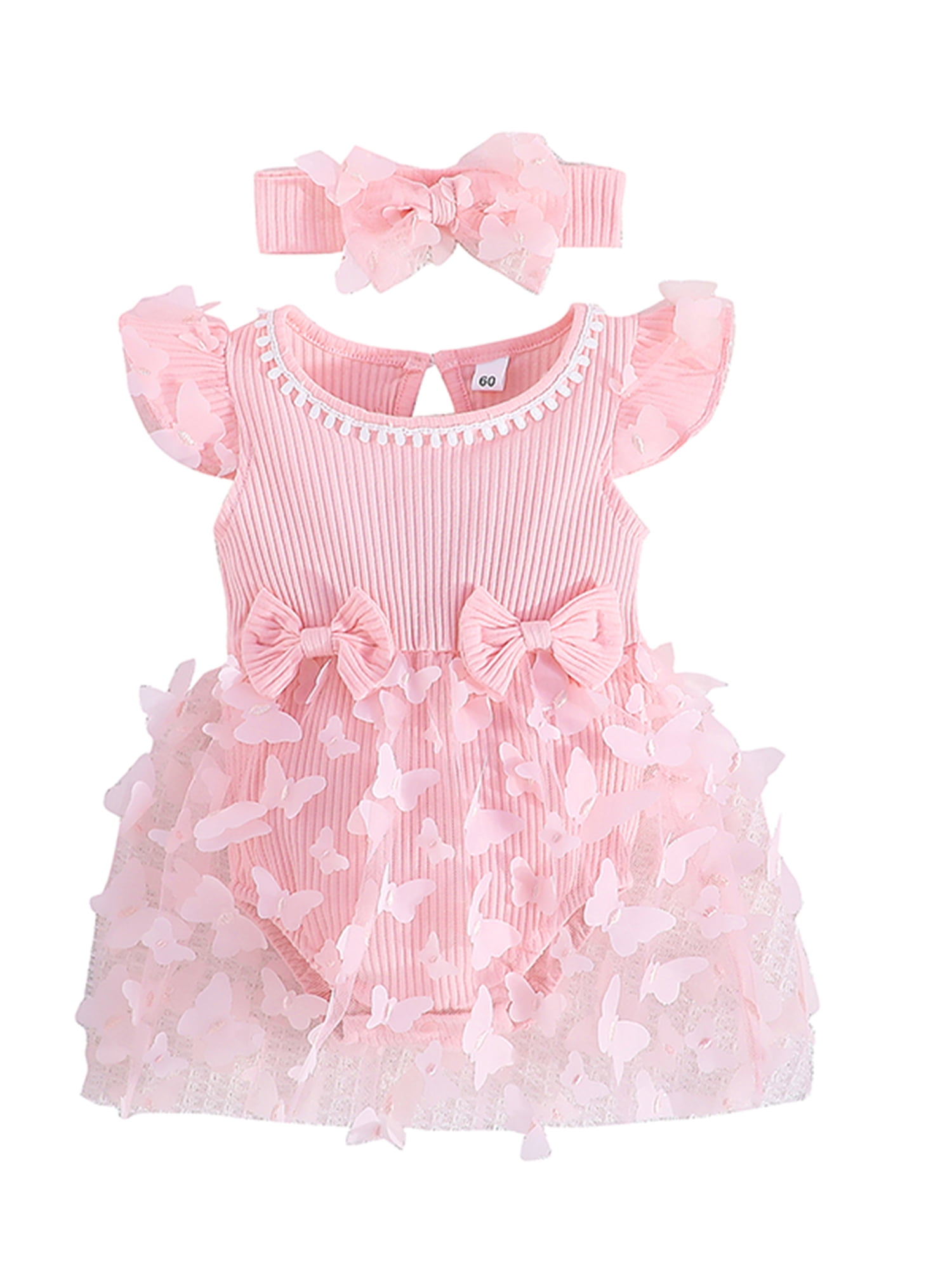 Shuttle tree Newborn Baby Girl Romper Dress Summer Ruffle Sleeve Butterfly Princess Tutu Dress ...