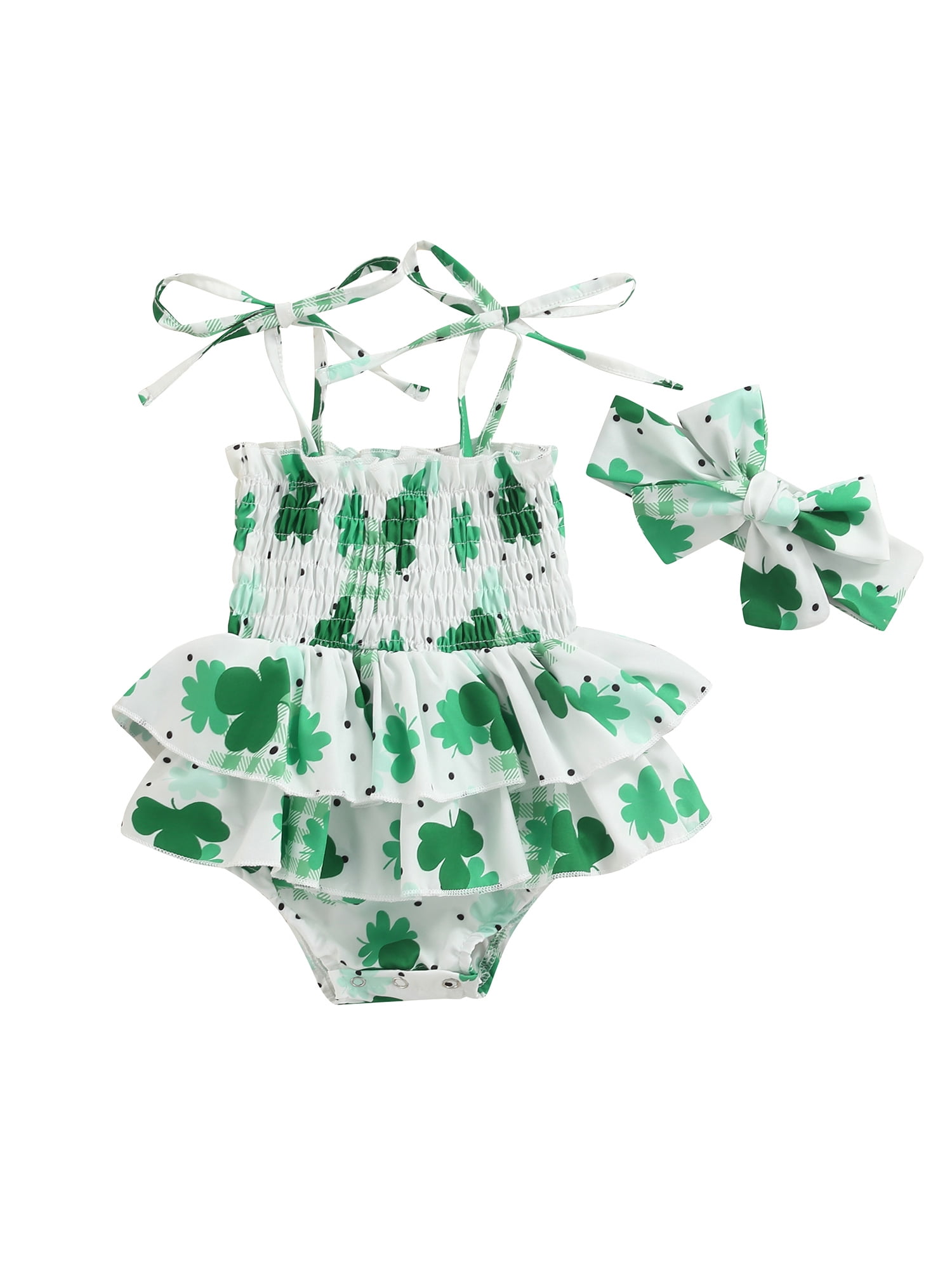 Shuttle tree St Patricks Day Baby Girls Romper Ruffles Sleeveless ...