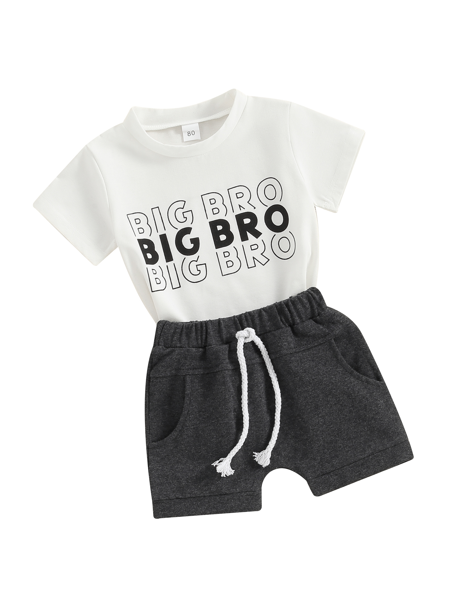 Shuttle tree Toddler Baby Boy Brother Matching Girl Sister Matching Clothes Letter Embroidery T ...