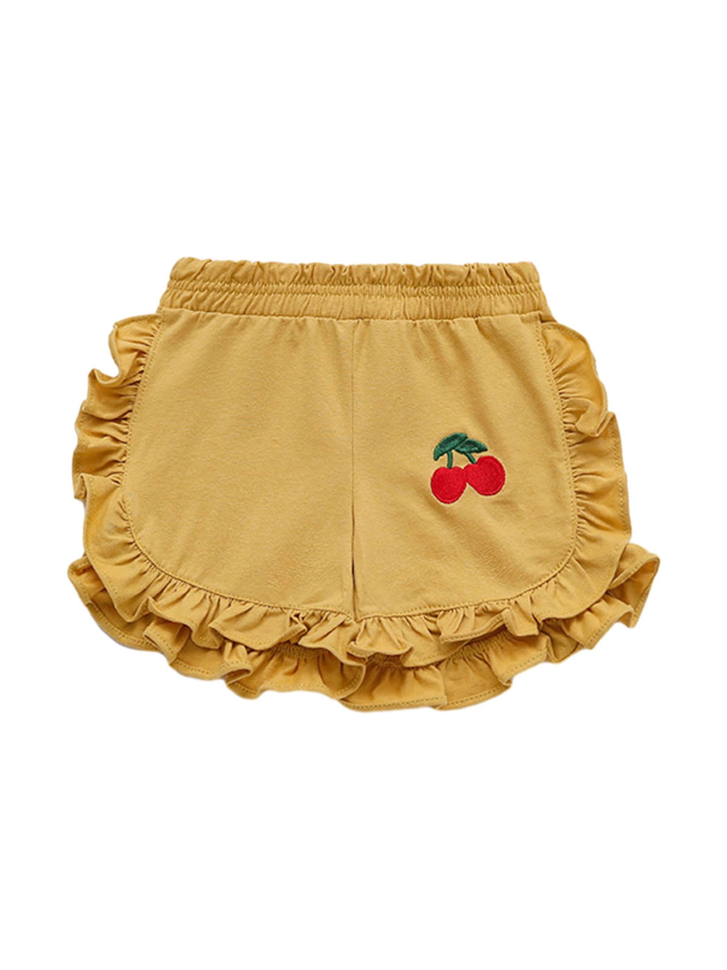 Shuttle tree Toddler Baby Girl Ruffled Shorts, Cherry Embroidery ...