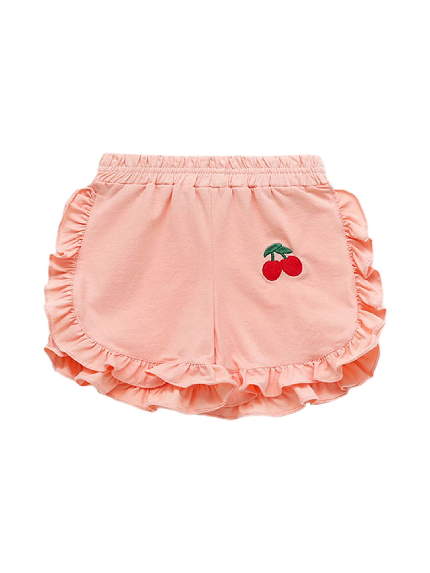 Shuttle tree Toddler Baby Girl Ruffled Shorts, Cherry Embroidery ...