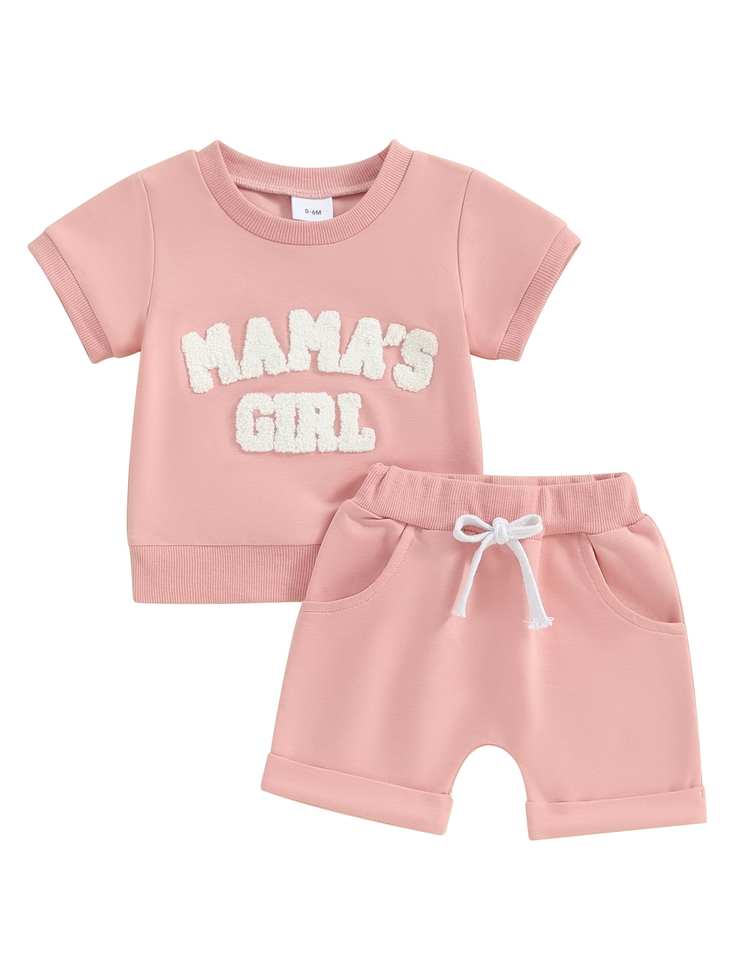 Shuttle tree Toddler Baby Girls Summer Clothes Sets Letter Embroidered ...