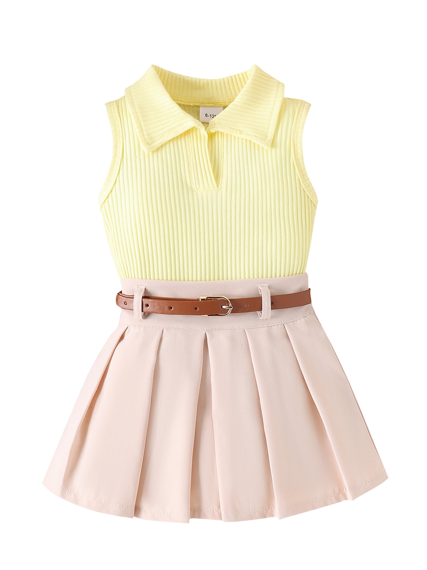 Shuttle tree Toddler Baby Girls Summer Clothes Turn-down Collar Tank ...