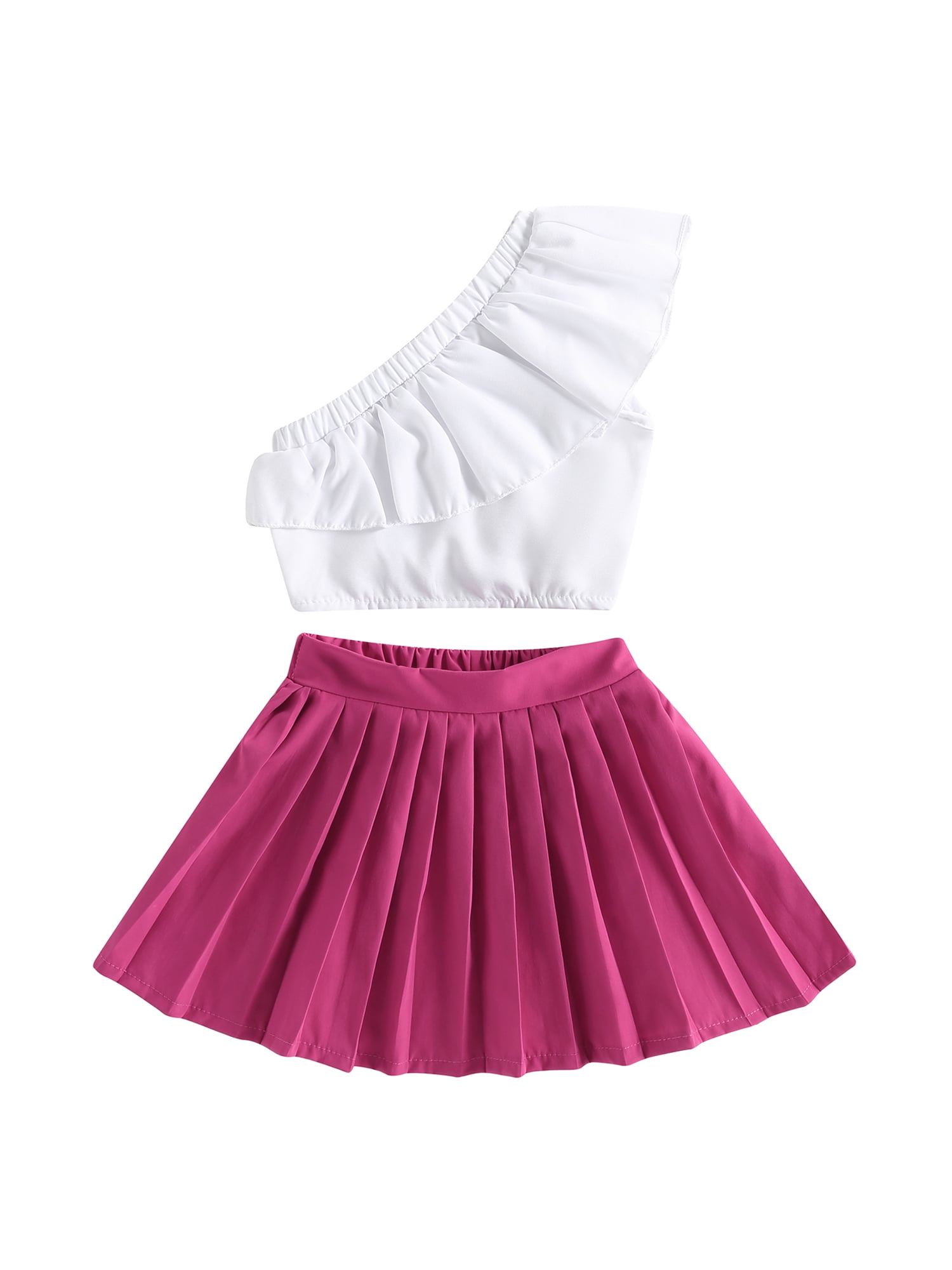 Shuttle tree Toddler Baby Girls Summer Outfit One Shoulder Ruffle Crop ...