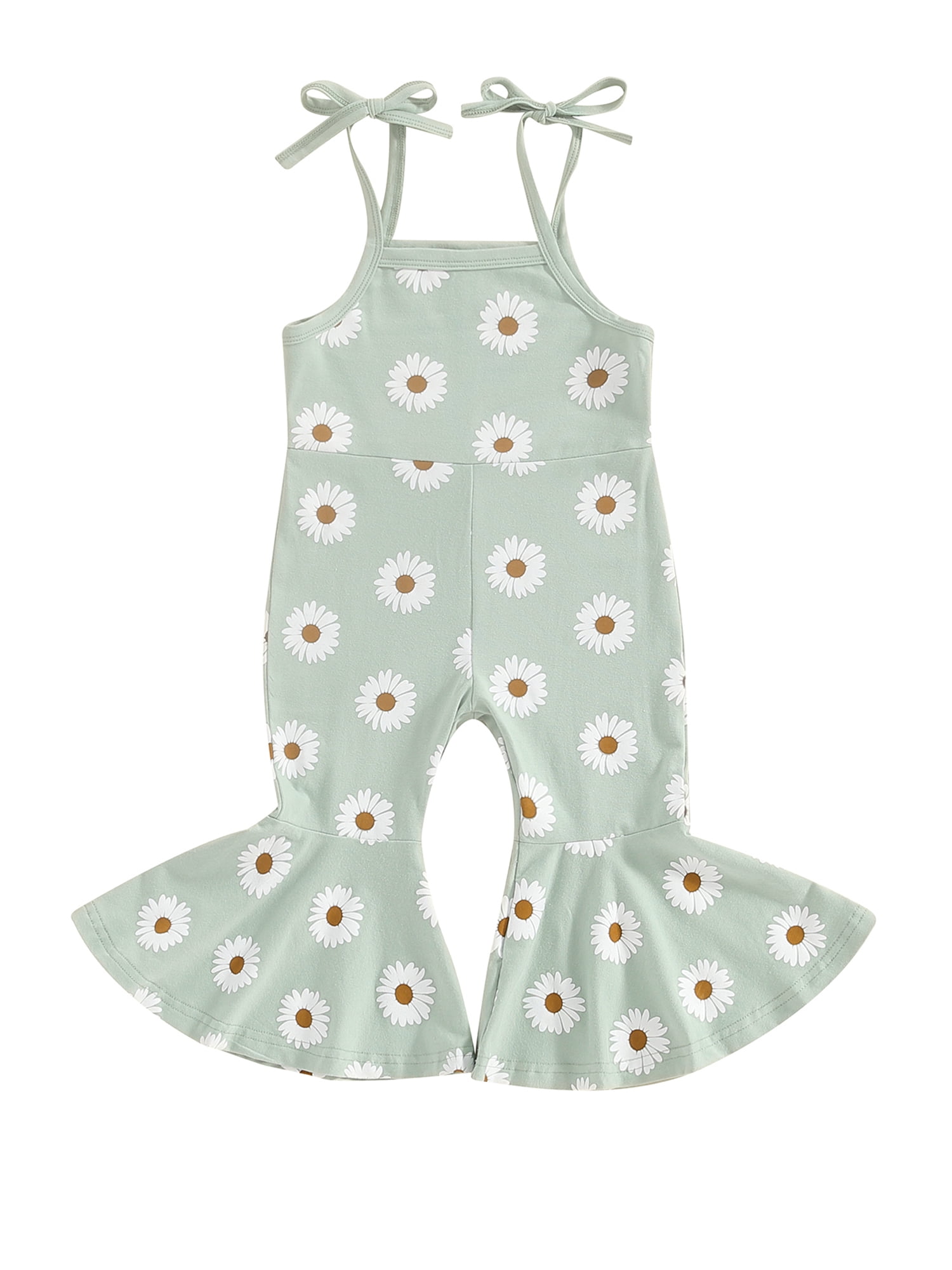 Shuttle tree Toddler Girl Bell Bottom Romper Baby Floral One Piece Cotton Jumpsuit Flare Pants ...
