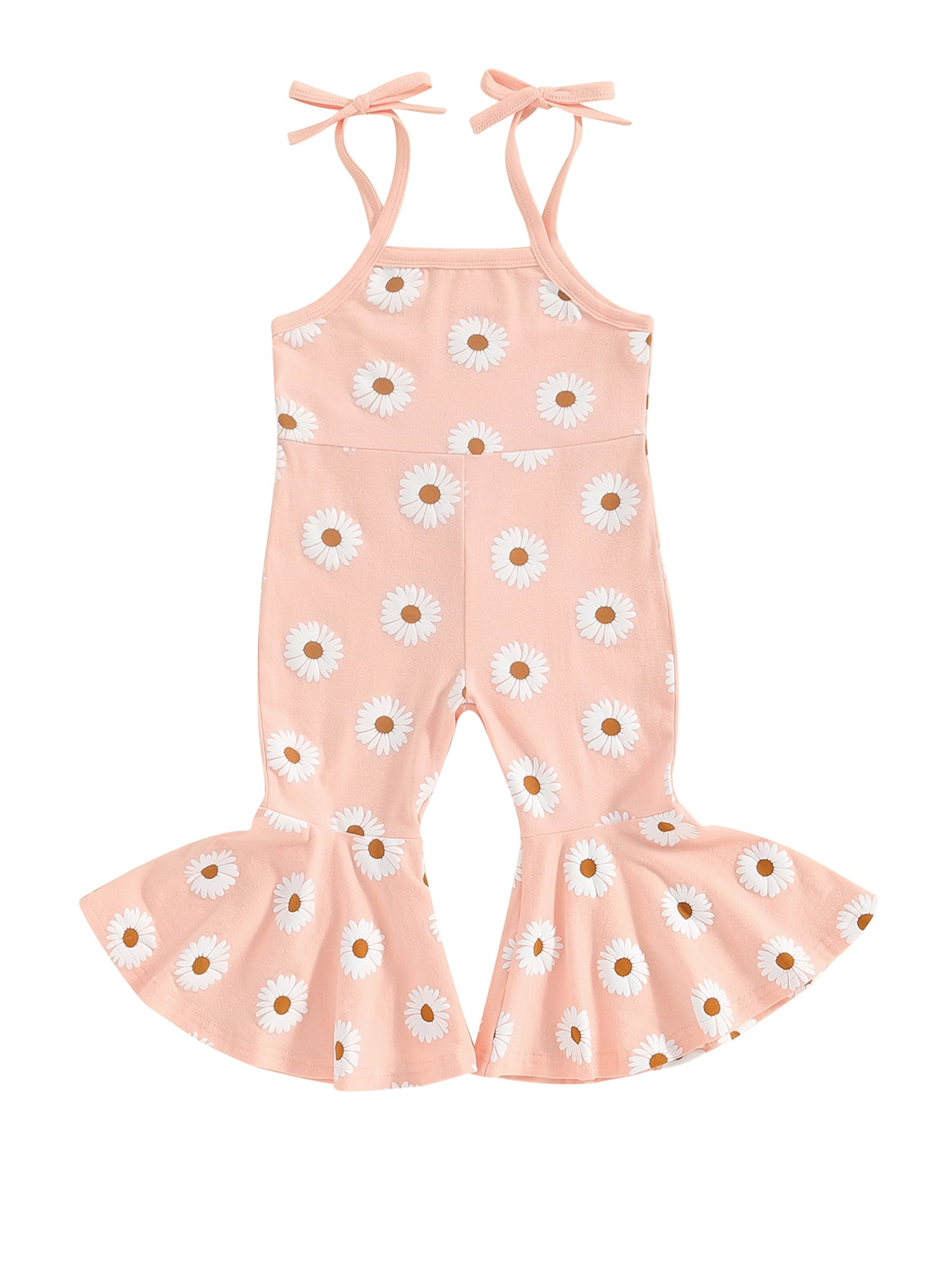 Shuttle tree Toddler Girl Bell Bottom Romper Baby Floral One Piece Cotton Jumpsuit Flare Pants ...