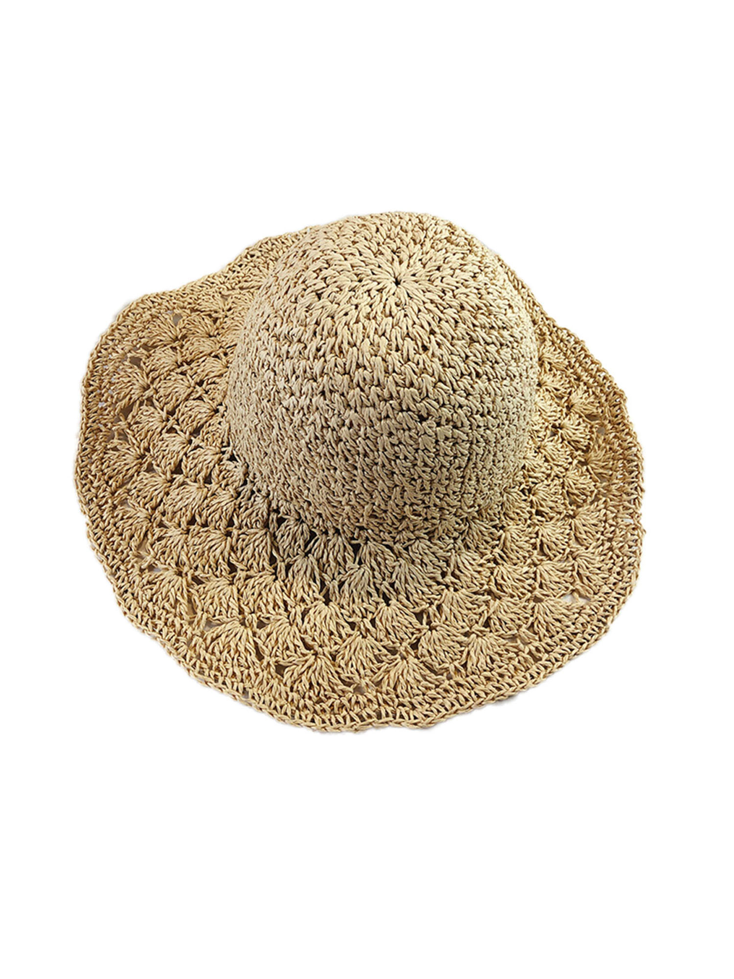 Shuttle tree Women Wide Brim Straw Panama Roll up Hat Fedora Beach Sun ...