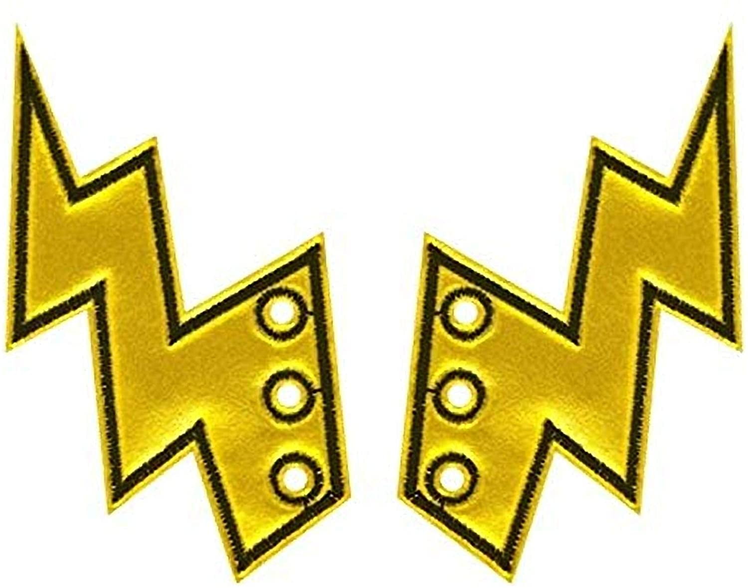 Shwings Lace On Style Gold Lightning Bolt One Size Fabric Shoe Flair ...