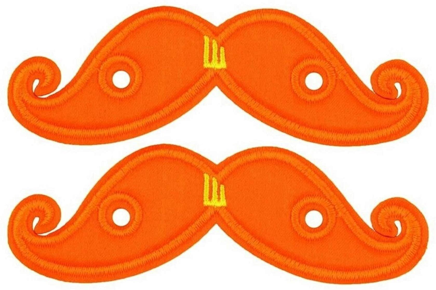 Shwings Shoe Accessories: Neon Orange Handlebar Mustache - Walmart.com