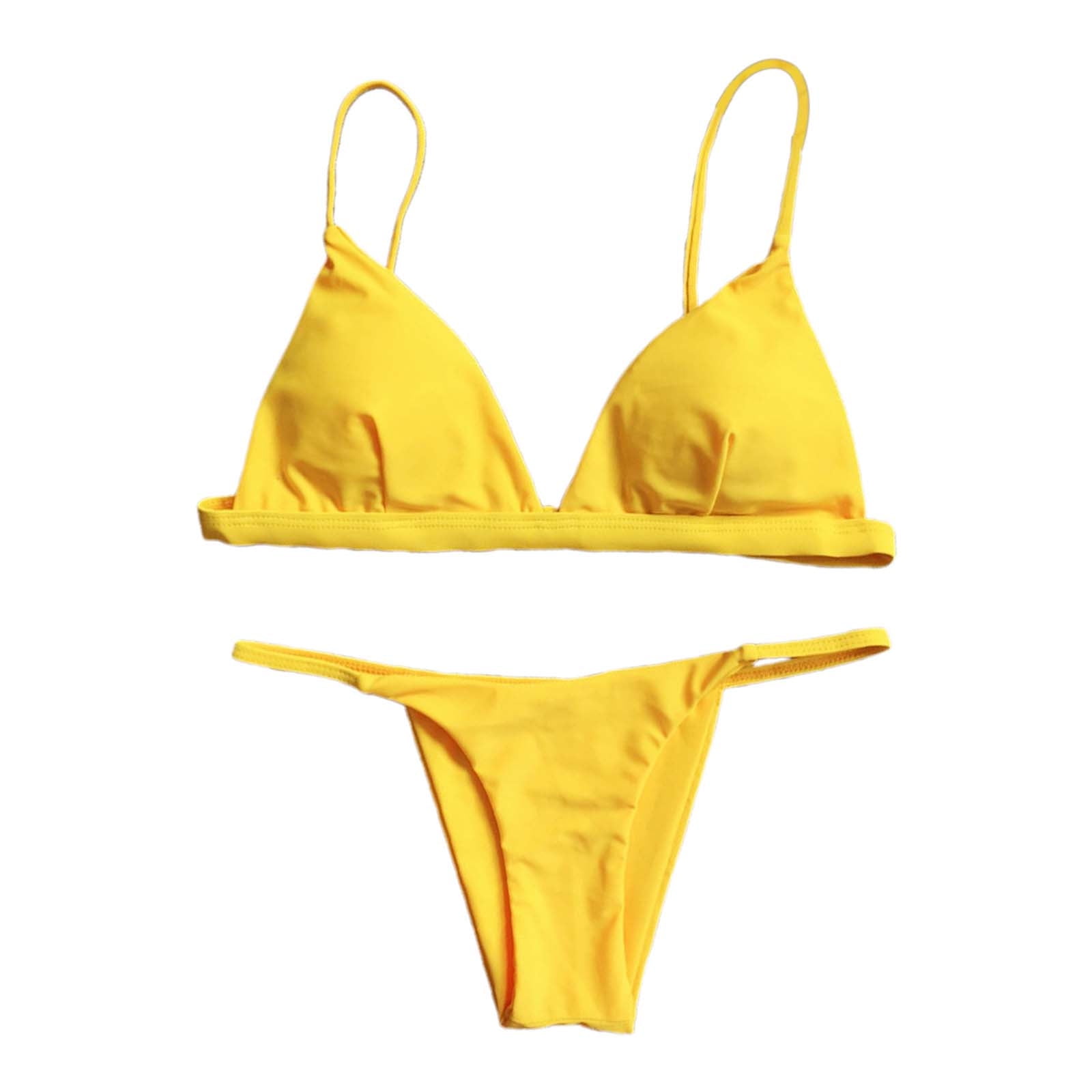 Shwomsmer Women's Solid Color Swimwear Two Piece Bathing Suit High ...