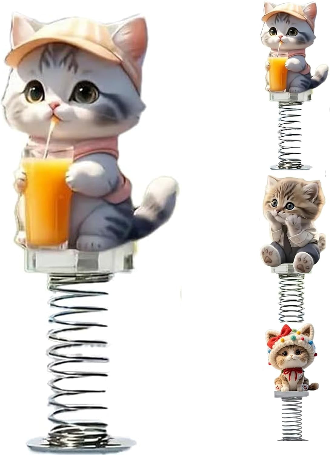 Shy Kitty Bobble, Cute 2D Acrylic Cat Bobbleheads, Fun Bouncing Shaking ...