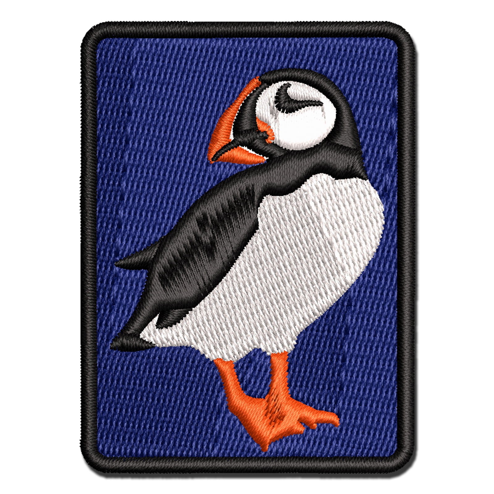 Shy Puffin Bird Applique Multi-Color Embroidered Iron-On Patch - 3 Inch ...