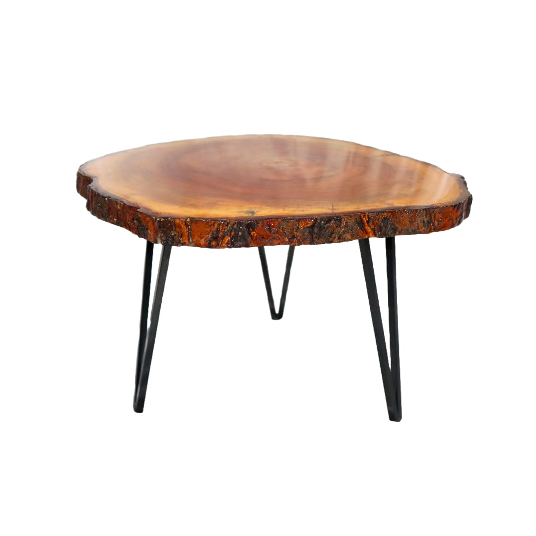 Shy Shy Natural Wooden Tea TableCoffee Table with V Shape Metal Legs ...