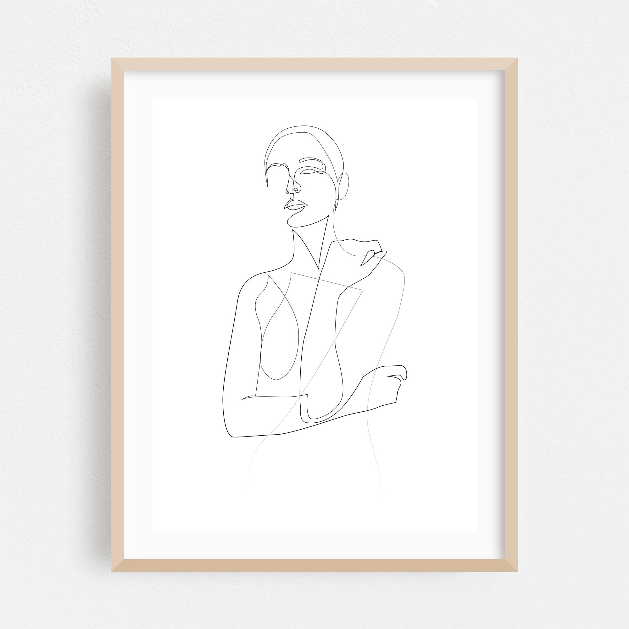Shy silhouette - Line Drawing Line Art Minimalist Portrait Abstract ...
