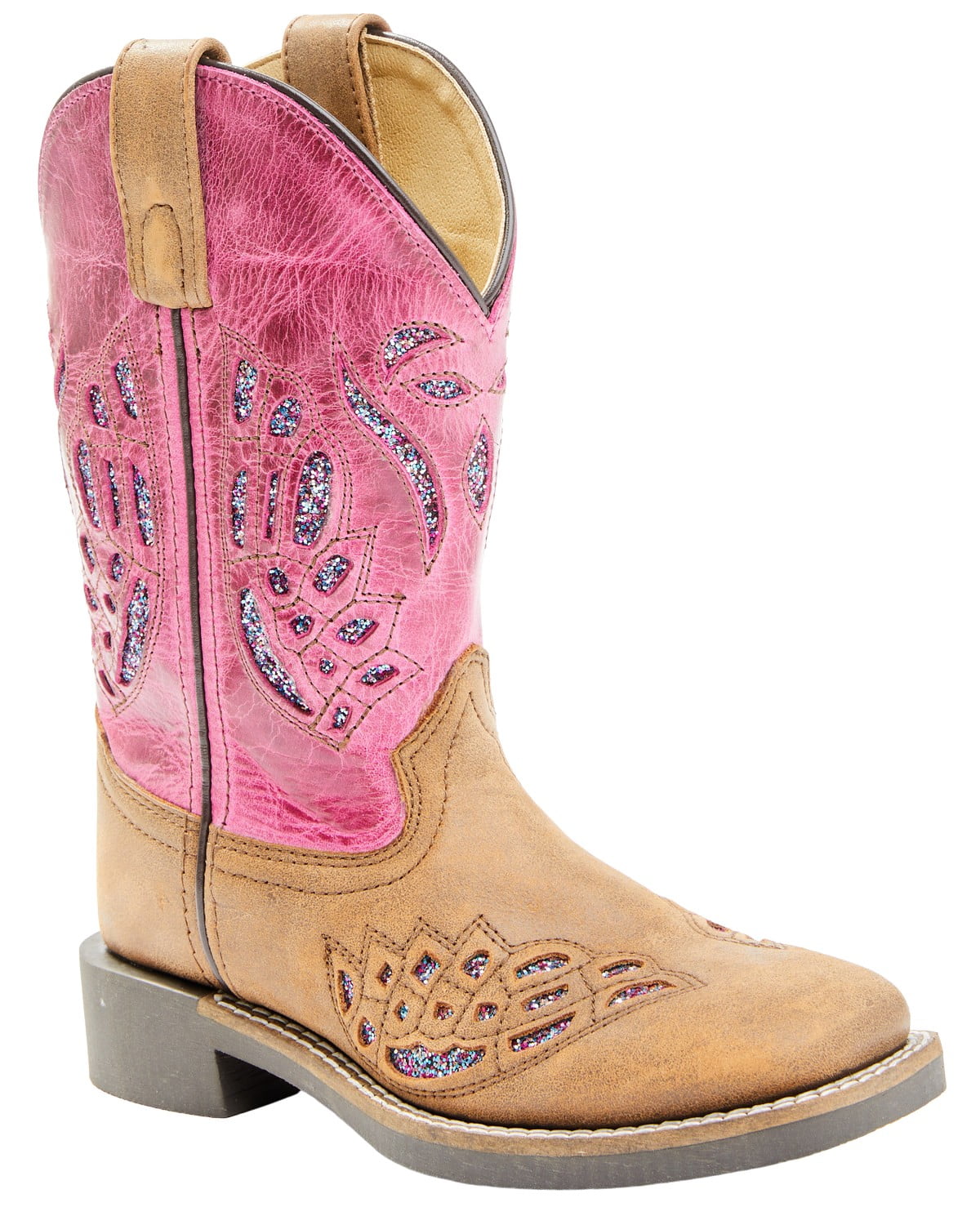Shyanne Girls' Chloe Glitter Western Boot Square Toe - 43161 7 D ...