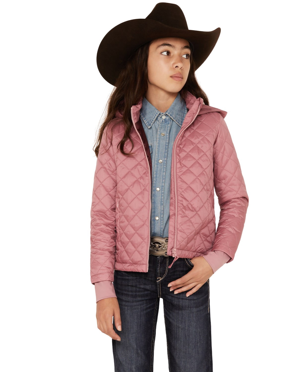 Shyanne Girls' Diamond Hooded Puffer Jacket - SGHO22O57-PNK - Walmart.com