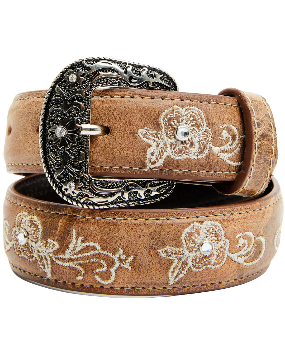 Shyanne Girls' Little Lasy Floral Western Belt - SGAFA22BT1-BROWN 22 ...