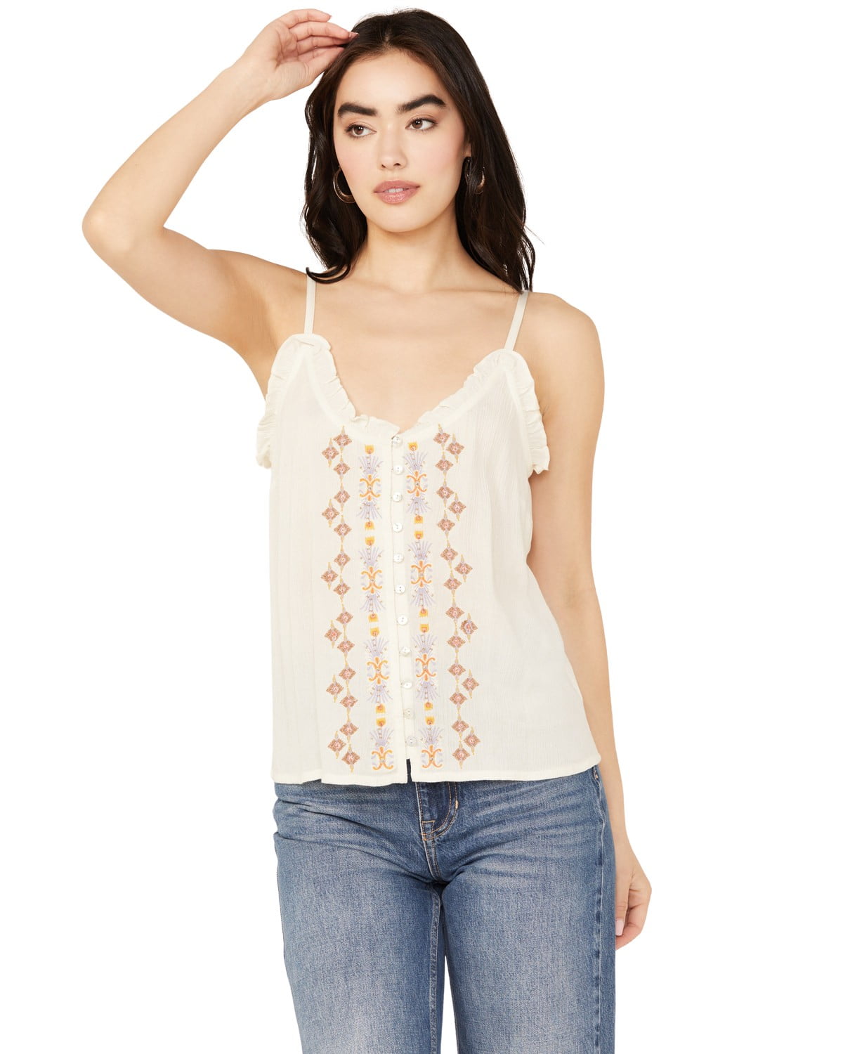 Shyanne Women's Beaded Cami Cream X- US - Walmart.com