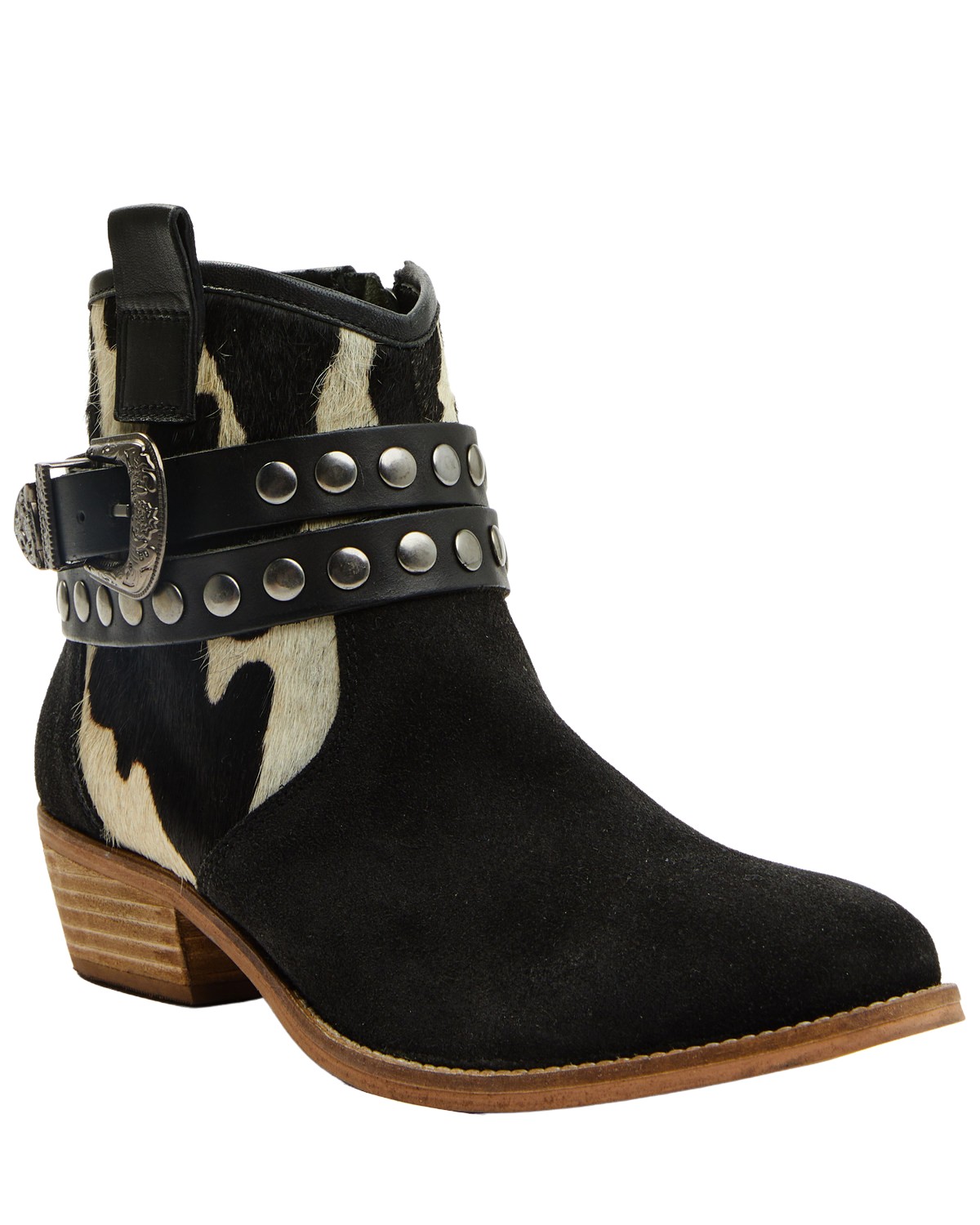 Shyanne Women's Bess Cow Print Western Booties Round Toe - BSWFA22L64 8 ...