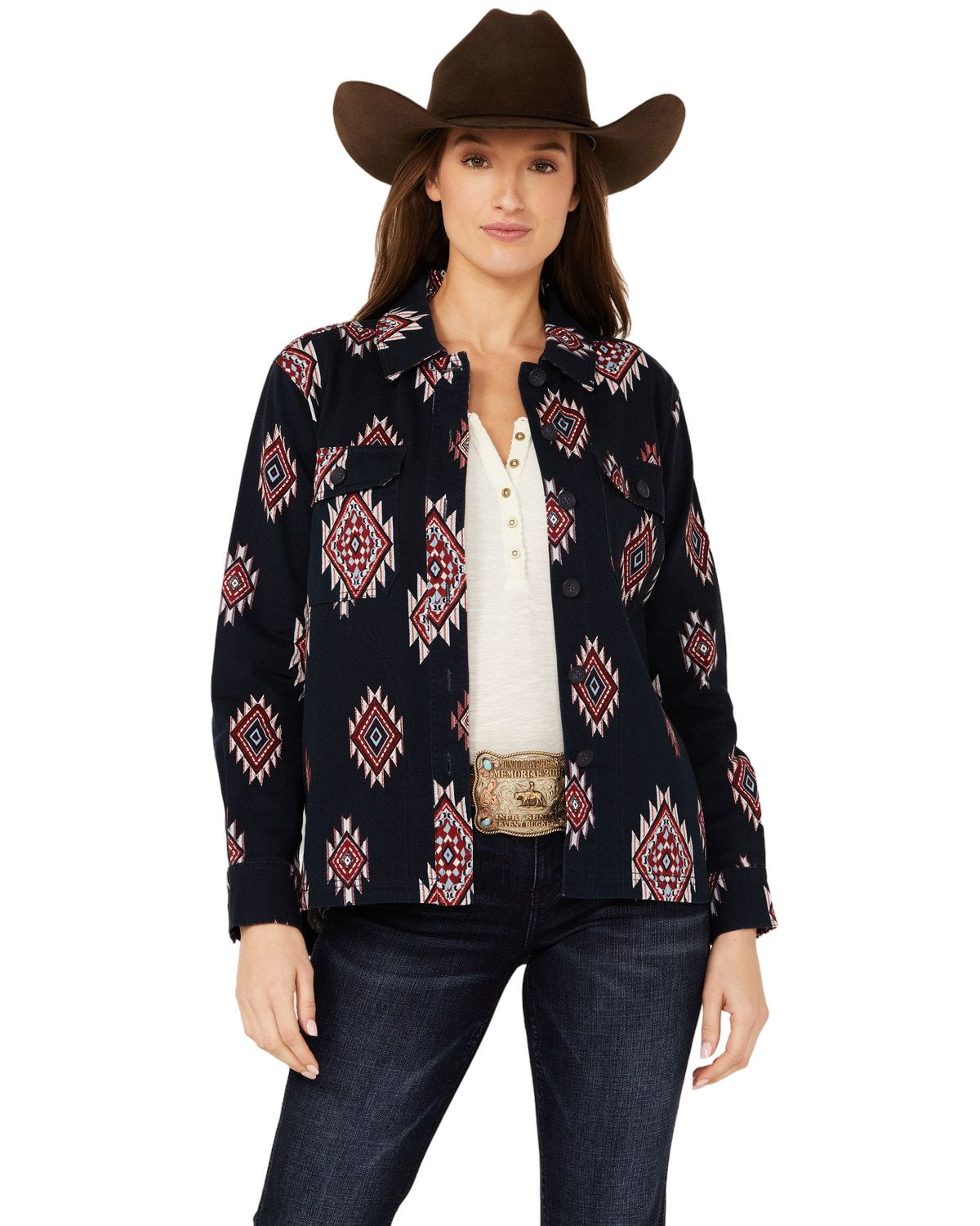 Shyanne Women's Buffalo Southwestern Print Shacket - SRSP24W40-IND US ...