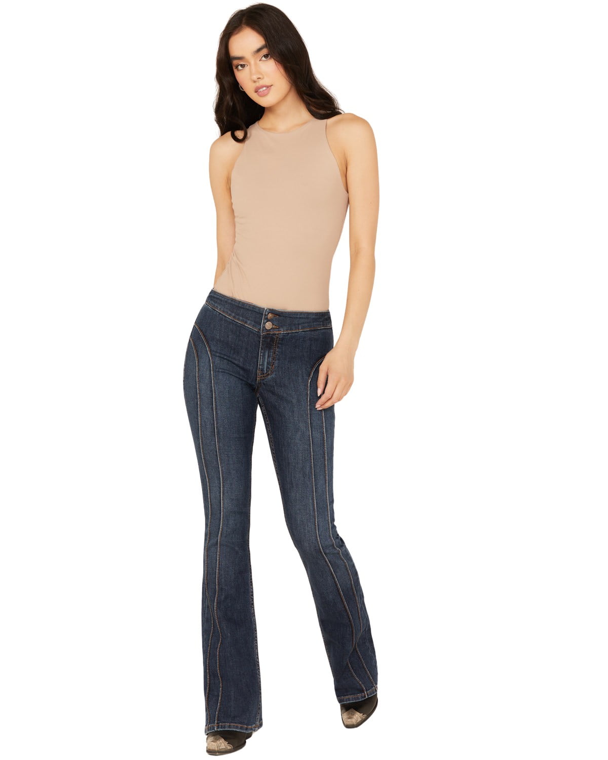 Shyanne Women's Cliffrose Medium Wash Mid Rise Stretch Bootcut Jeans ...