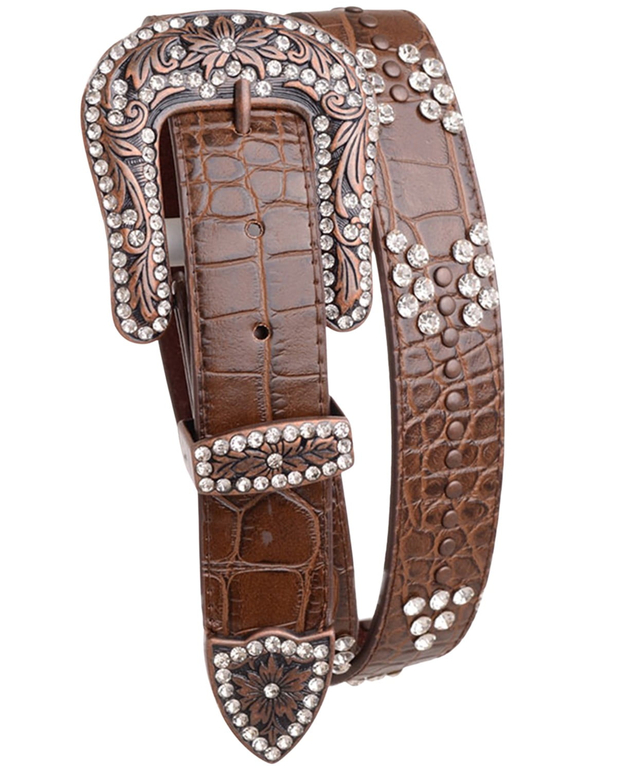 Shyanne Women's Croc Print Bling Arrow Belt Brown X-Large - Walmart.com