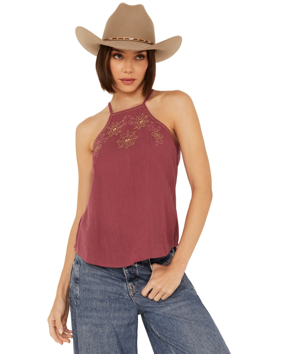 Shyanne Women's Embellished Halter Tank - SWSP24W66-VT US - Walmart.com