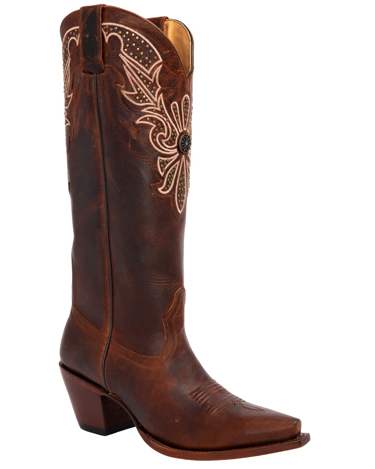 Shyanne Women's Mariel Floral Embroidered Studded Concho Western Boot ...