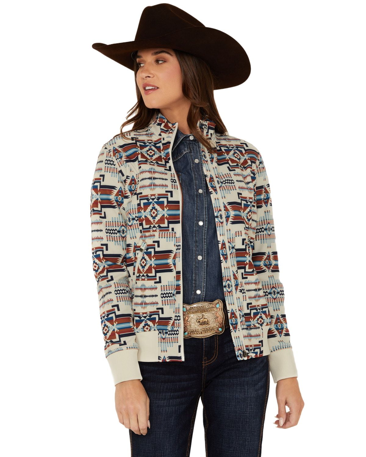 Shyanne Women's Maya Southwestern Print Softshell Bomber Jacket ...