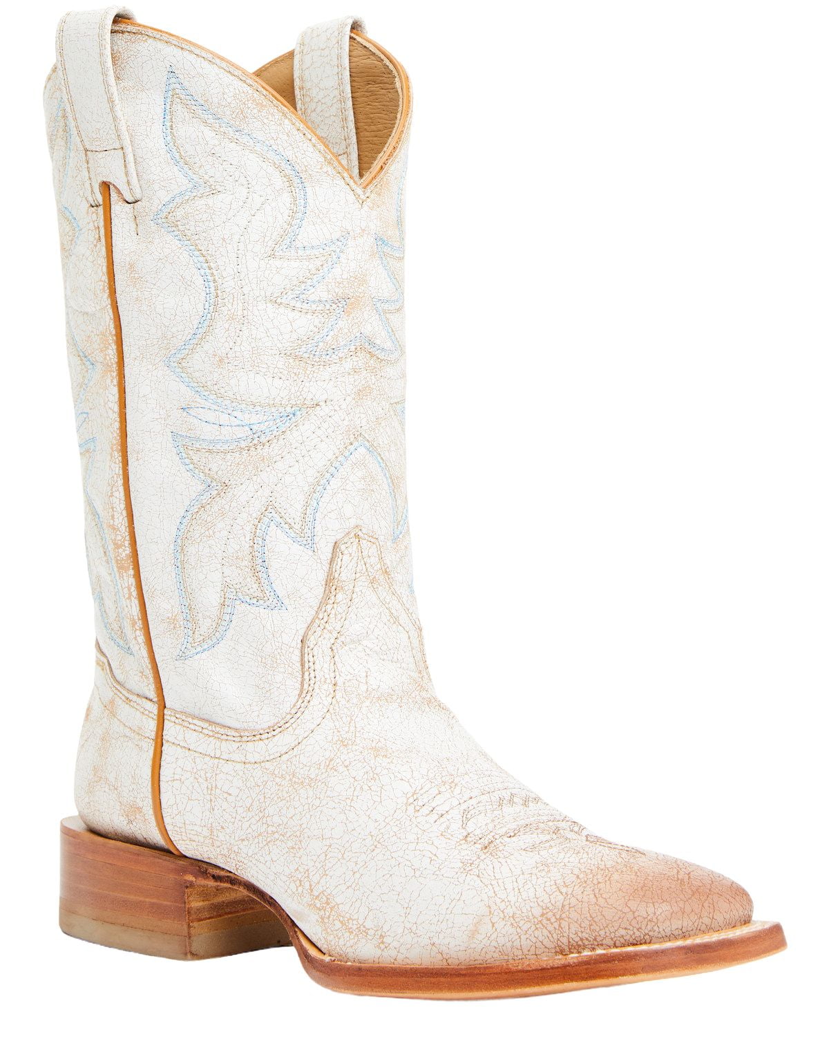 Shyanne Women's Sahara Western Boot Broad Square Toe Ivory 6 1/2 M US ...