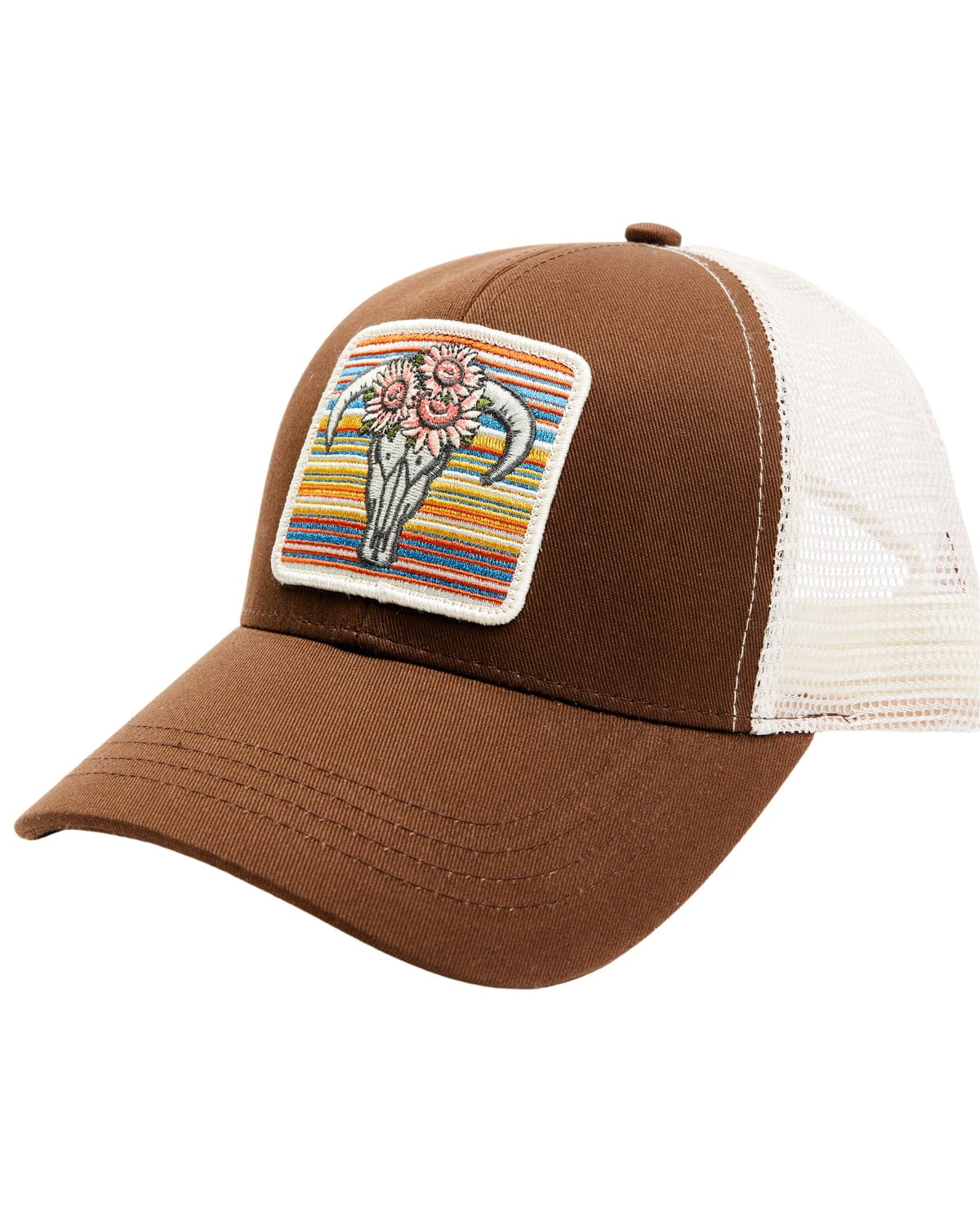 Shyanne Women's Serape Floral Steerhead Patch Mesh-Back Ball Cap ...