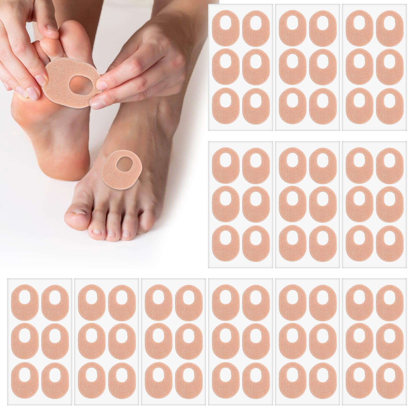 Shynek 72Pcs Oval Shape Felt Callus Pads Soft Callus of Foot Adhesive ...