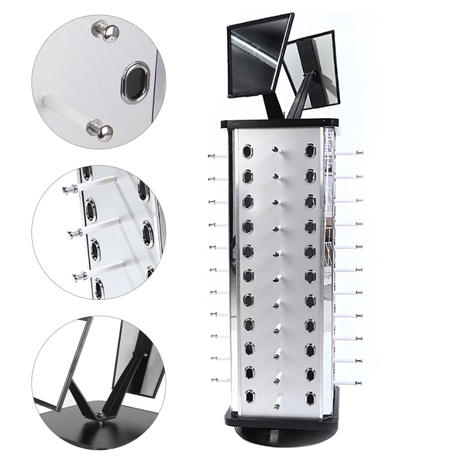 Shzicmy 44 Pcs 360° Rotating Glasses Display Rack with Sturdy Base and ...