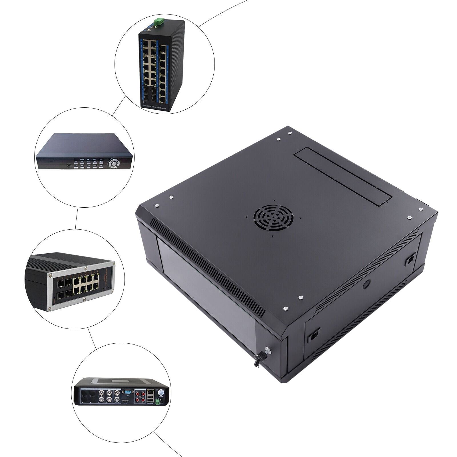 Shzicmy 4U Wall Mount Network Server Data Cabinet Rack Enclosure Rack ...