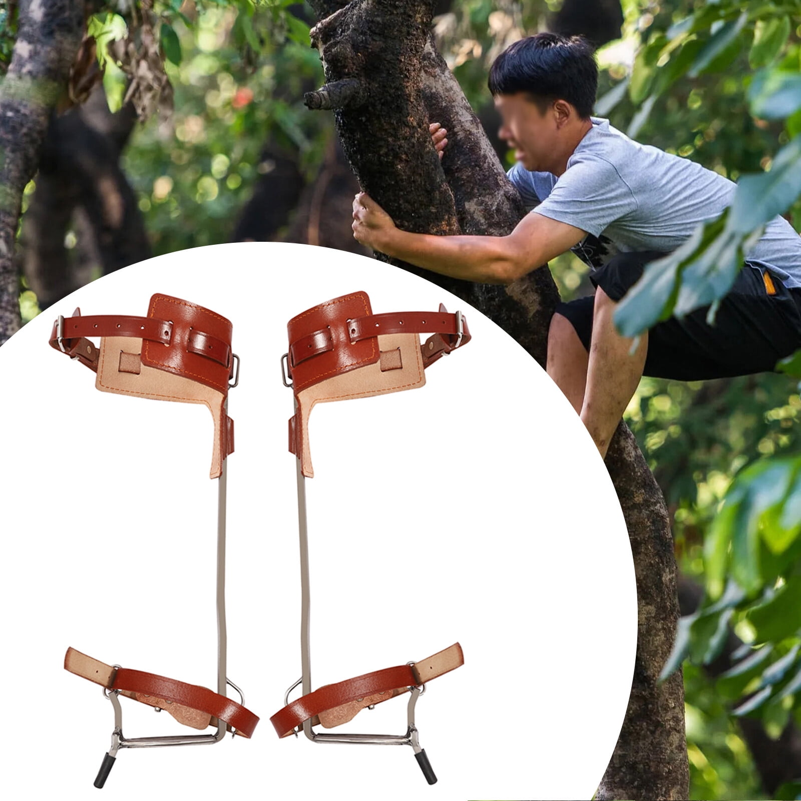 Shzicmy Adjustable Tree Climbing Spike Set Pole Climbing Spurs Tool ...