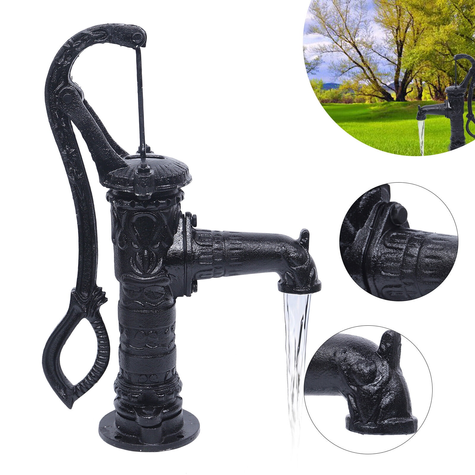 Shzicmy Hand Operated Water Pump, Cast Iron, 33.07 lb - Walmart ...