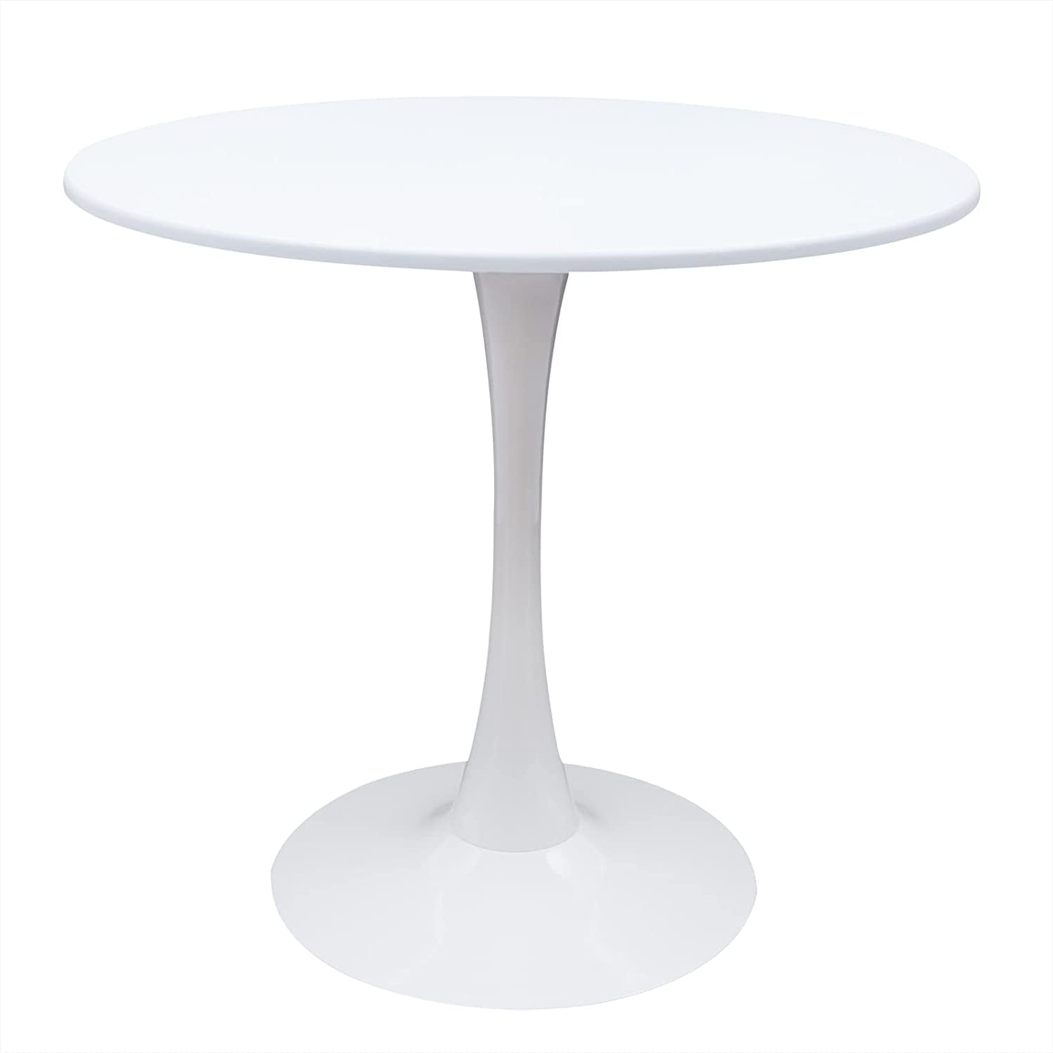 Shzicmy Modern Durable Round Iron Baking Varnish Coffee Table, White ...