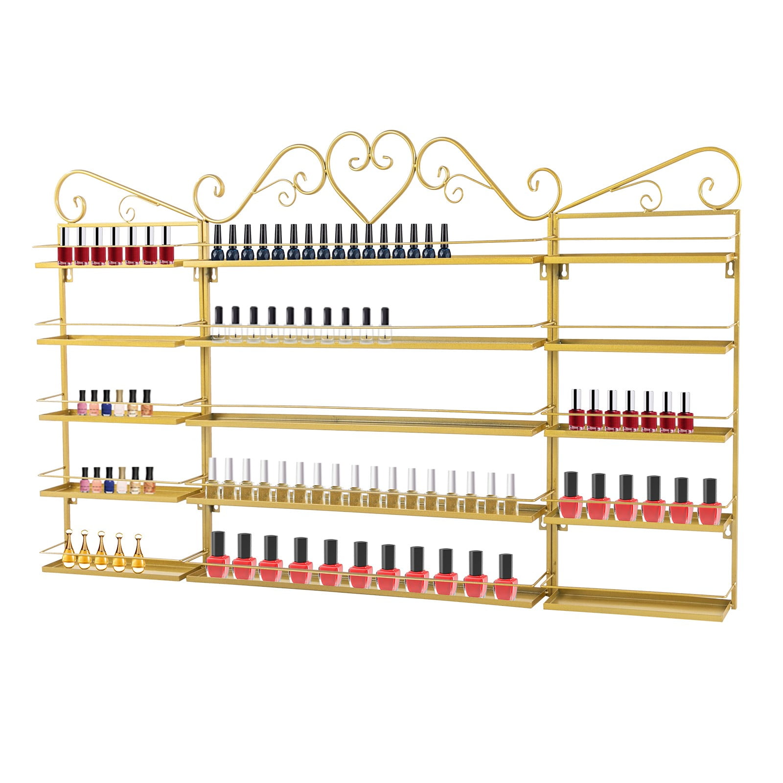 Shzicmy Wall-mounted Nail Polish Storage Racks, 5 Tiers Metal Display ...