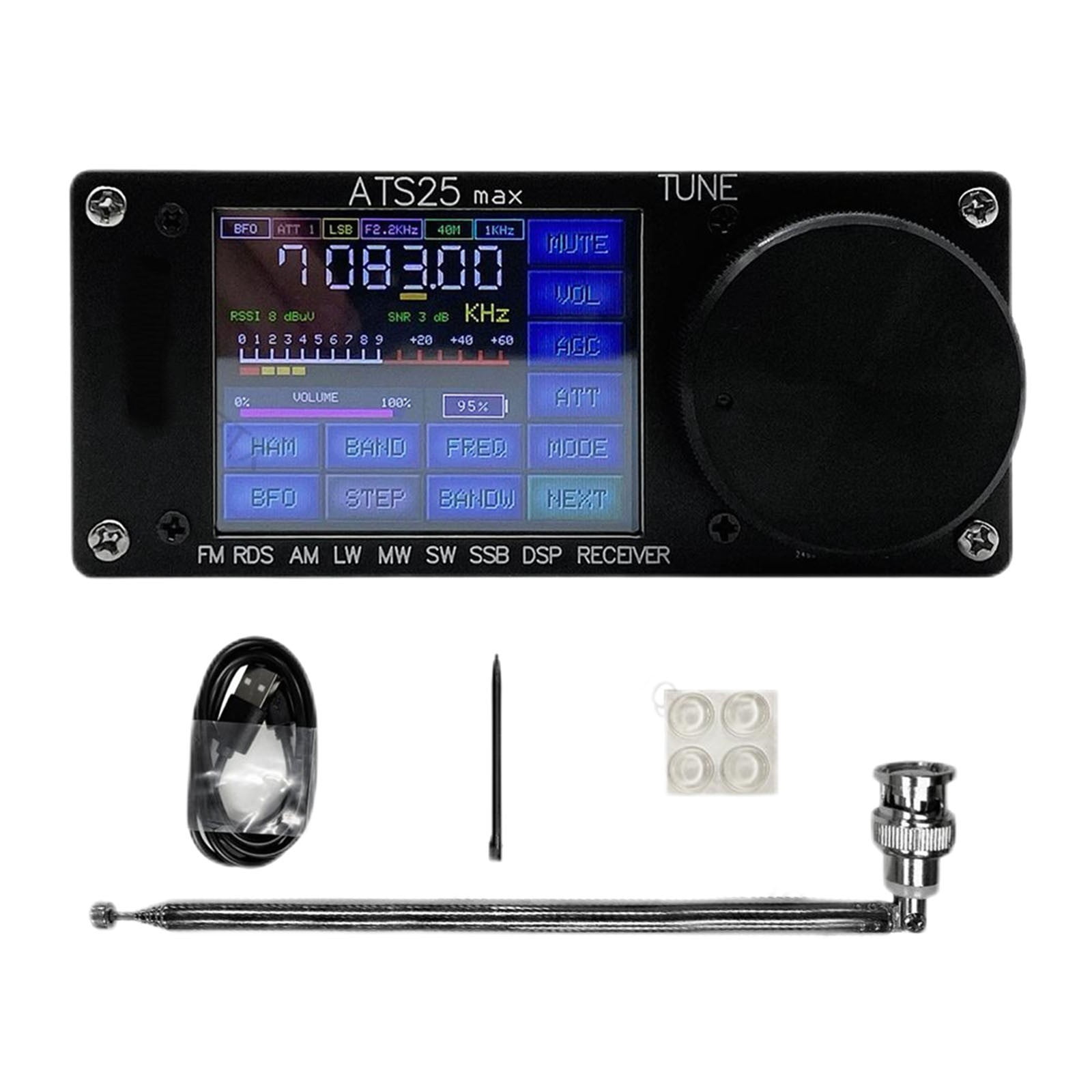 Si4732 ATS-25 with 2.4-inch Color Touch Screen ATS-25max AM FM Portable ...