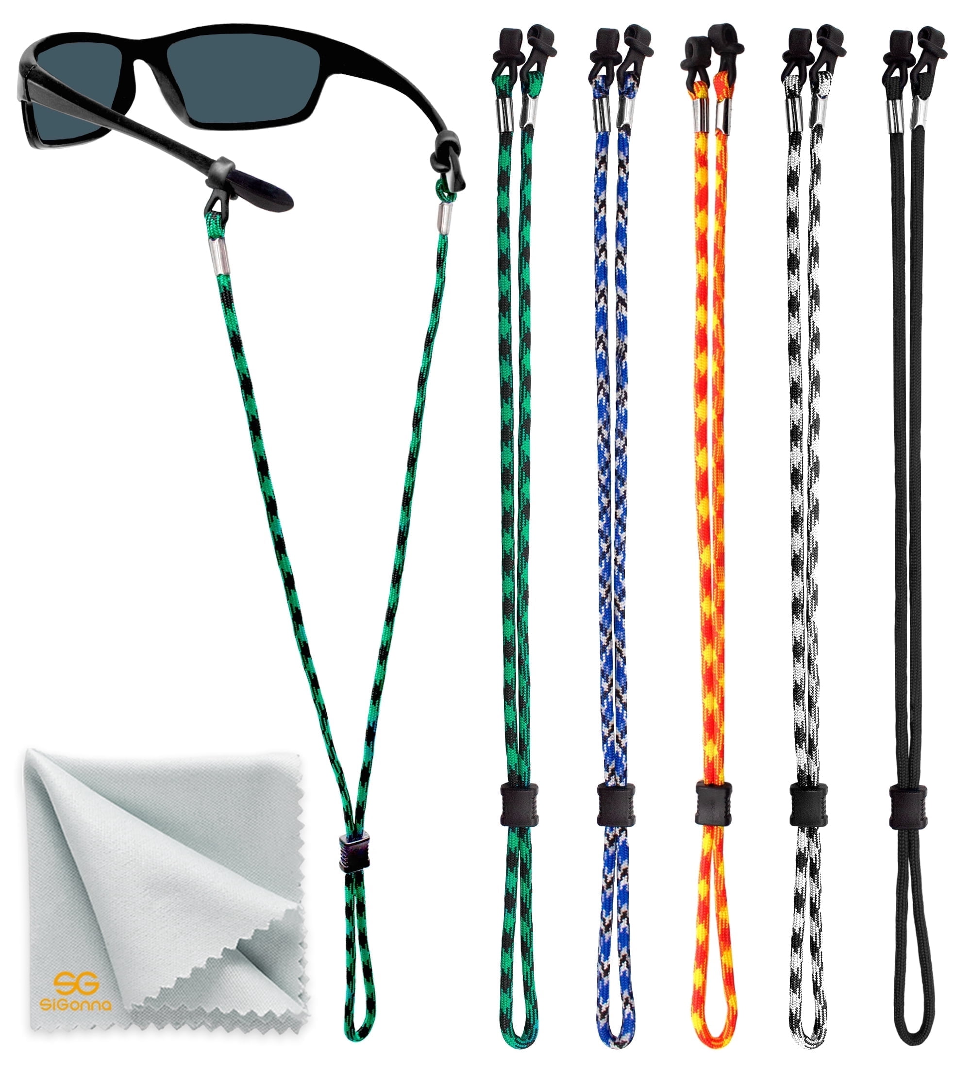 SiGonna Glasses Strap Adjustable, Fit Nylon Eyeglass Chains and Cords ...