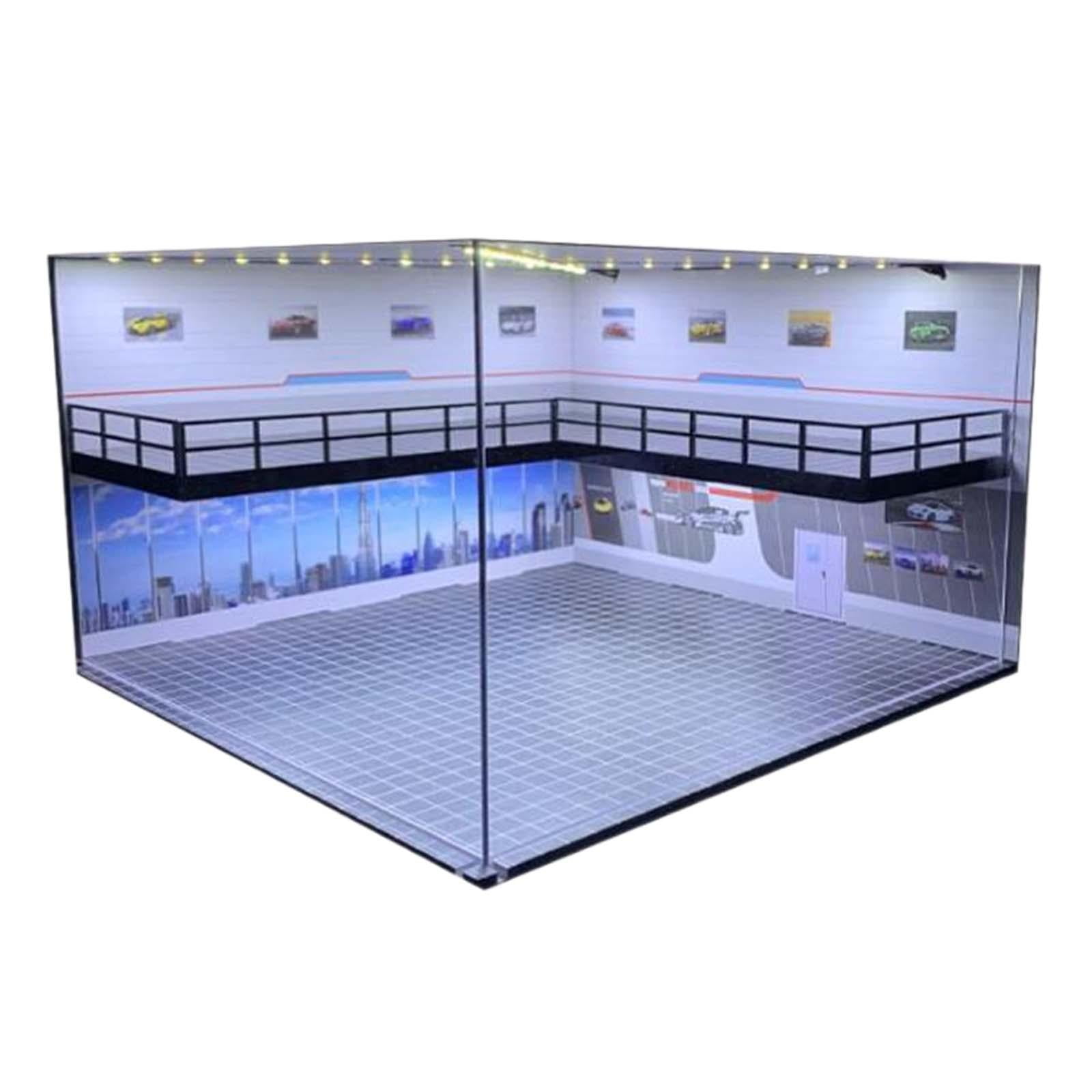 SiaBiced 1/64 Model Parking Lot Double Layer Acrylic Vehicle Garage ...