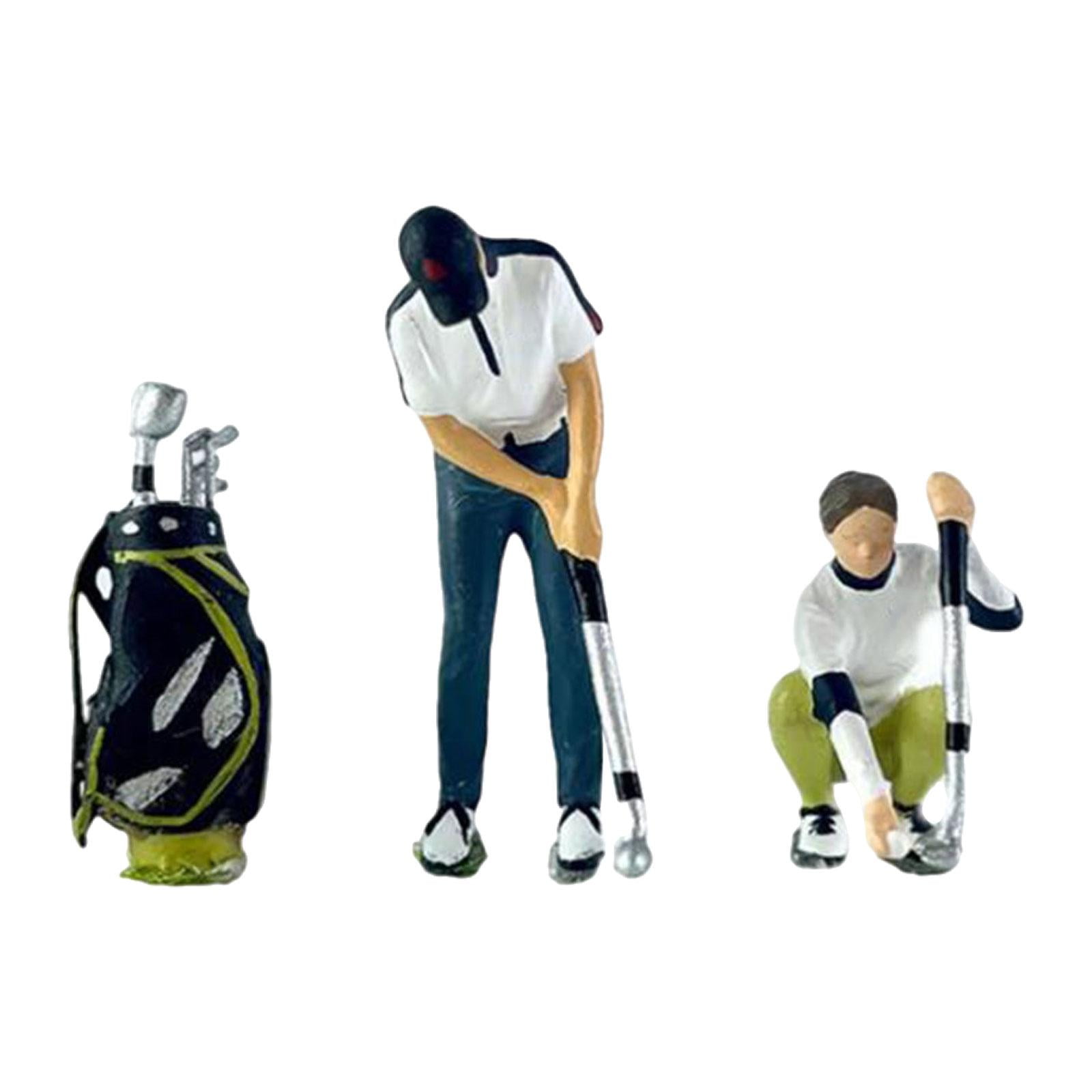 SiaBiced 1/64 Scale Golf Sport Couple Model DIY Scene Character Model ...
